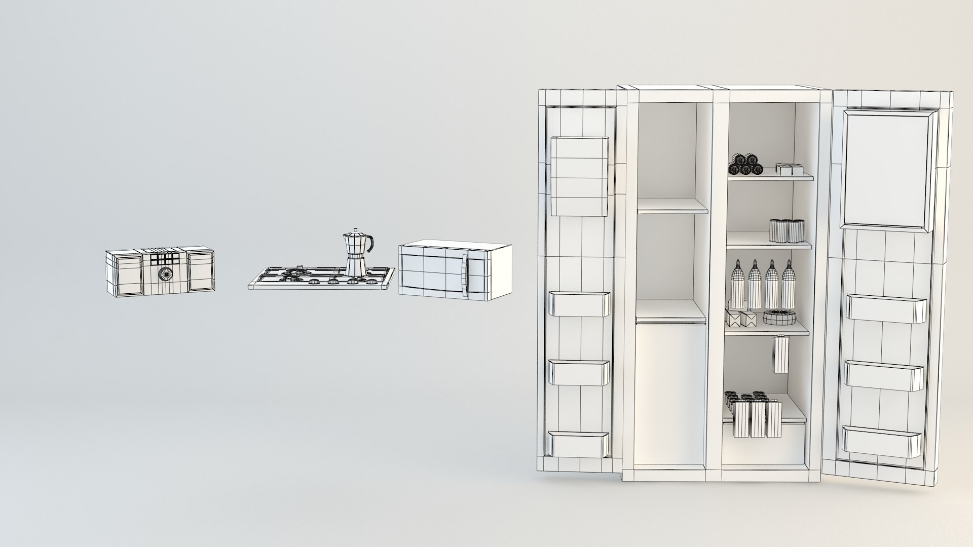kitchen appliances - ready 3d max