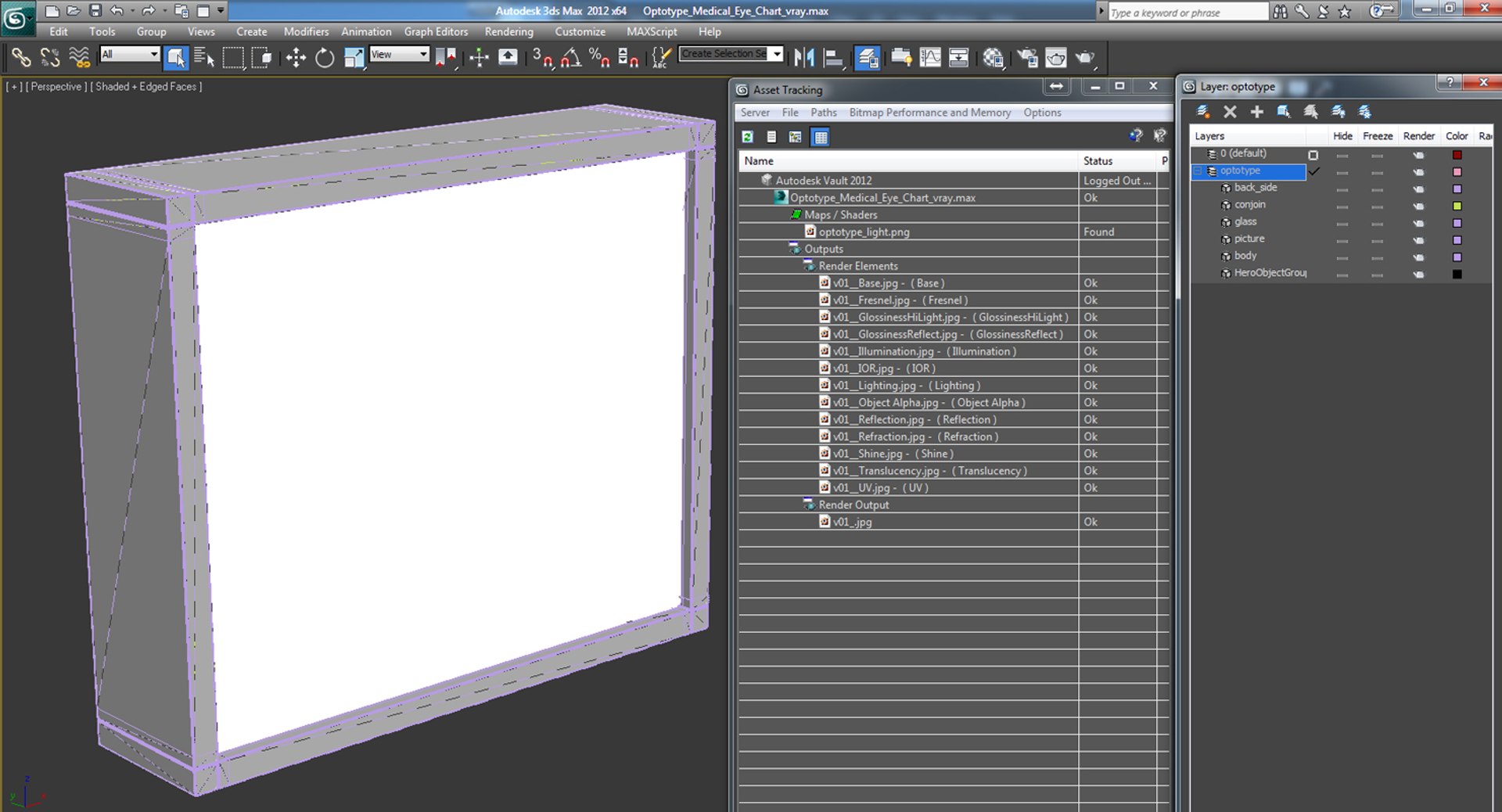 3D Optotype Medical Eye Chart - TurboSquid 1279822