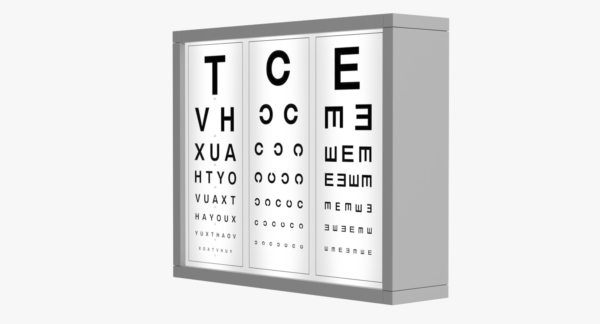 3D Optotype Medical Eye Chart - TurboSquid 1279822