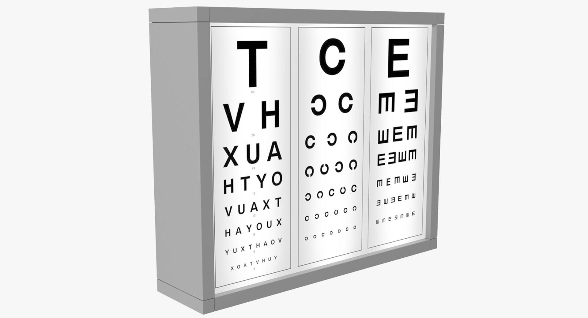 3D Optotype Medical Eye Chart - TurboSquid 1279822