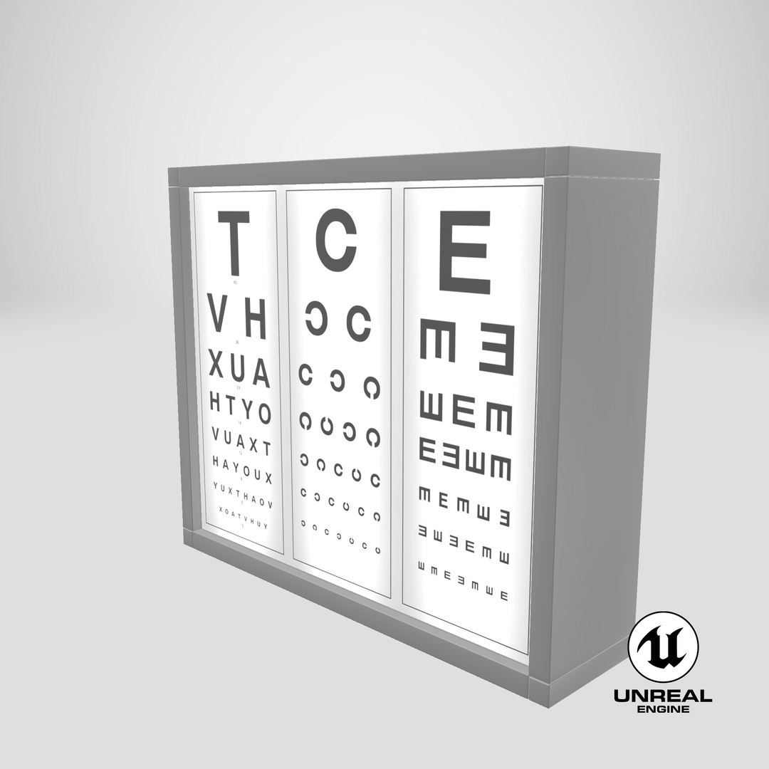 3D Optotype Medical Eye Chart - TurboSquid 1279822