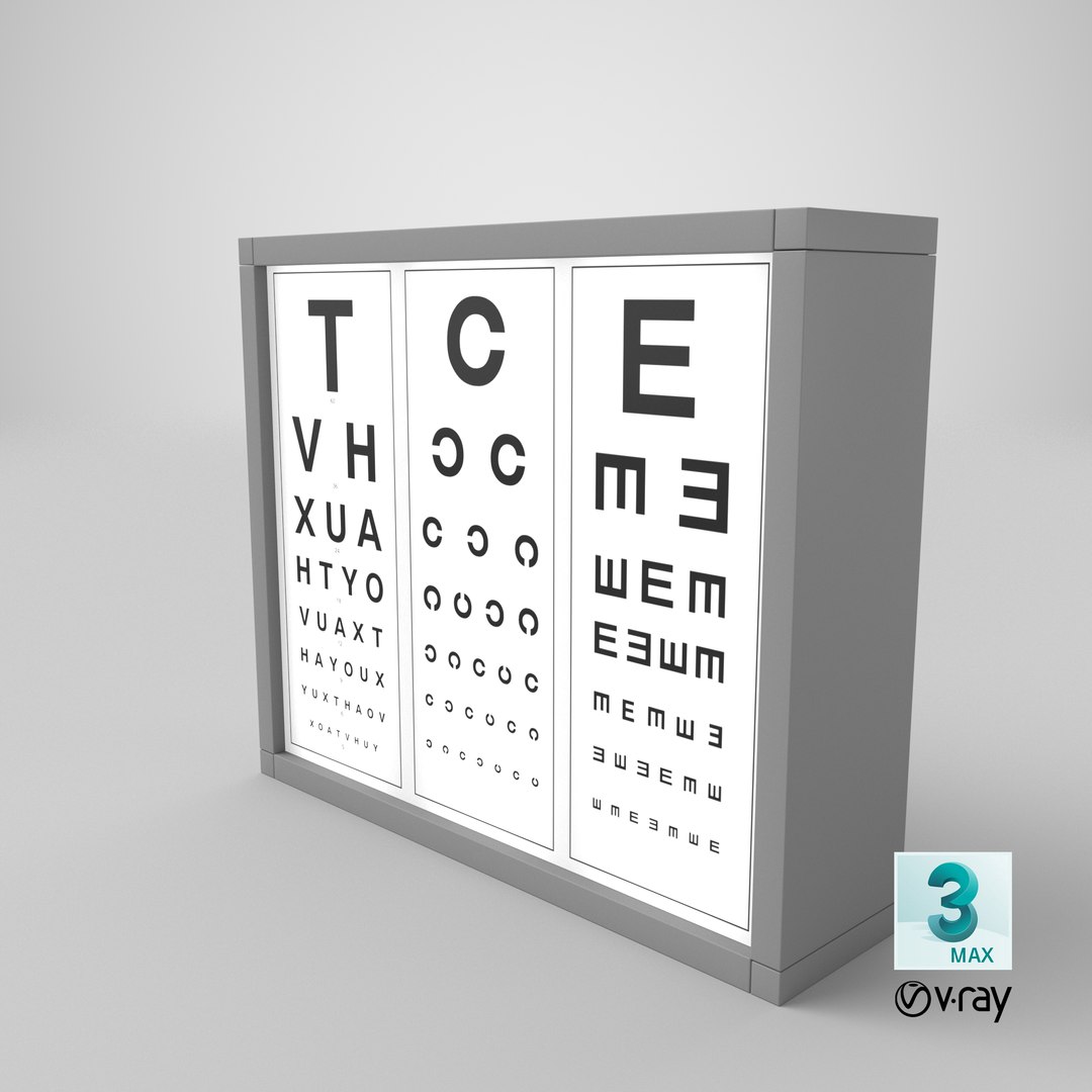 3D Optotype Medical Eye Chart - TurboSquid 1279822