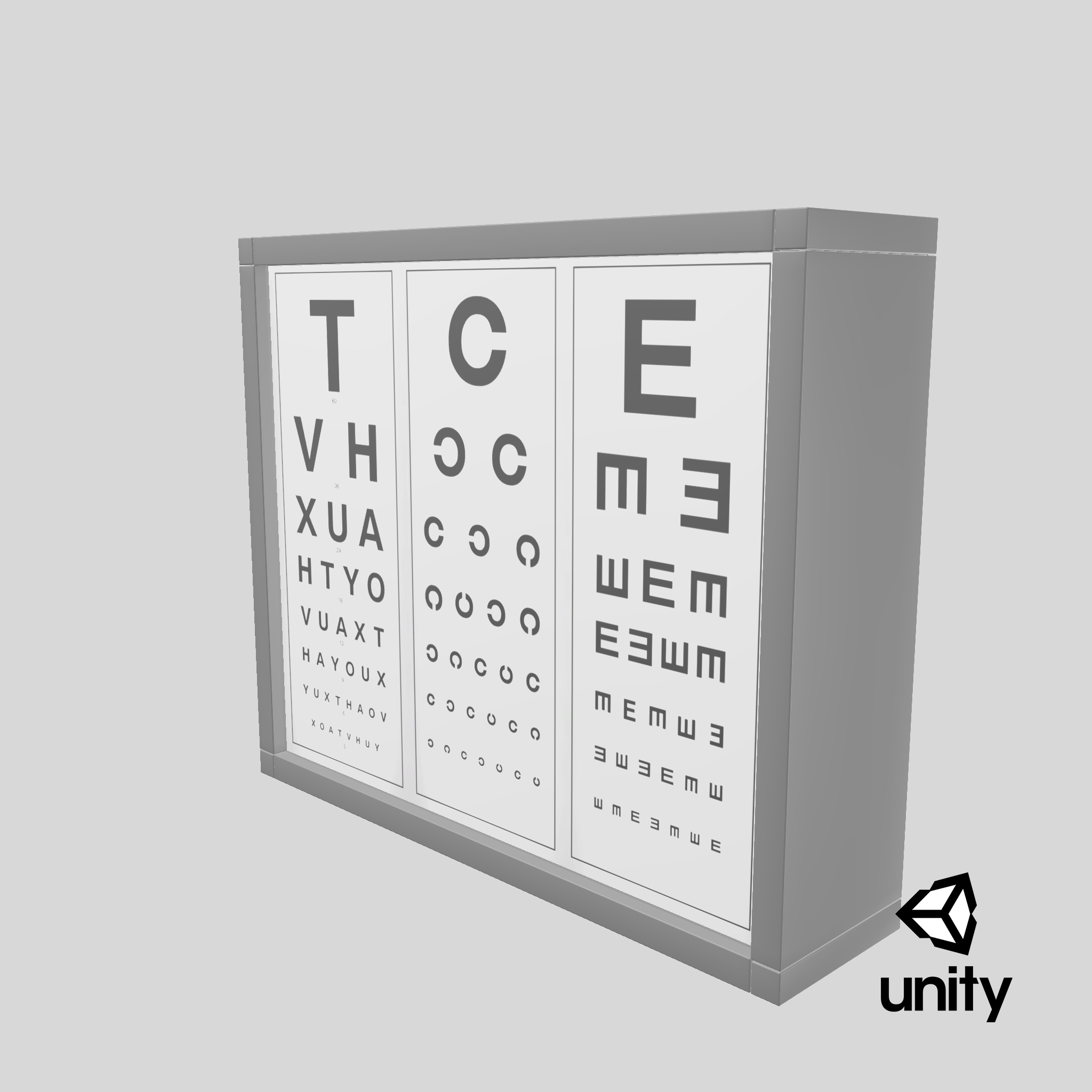 3D optotype medical eye chart - TurboSquid 1279822