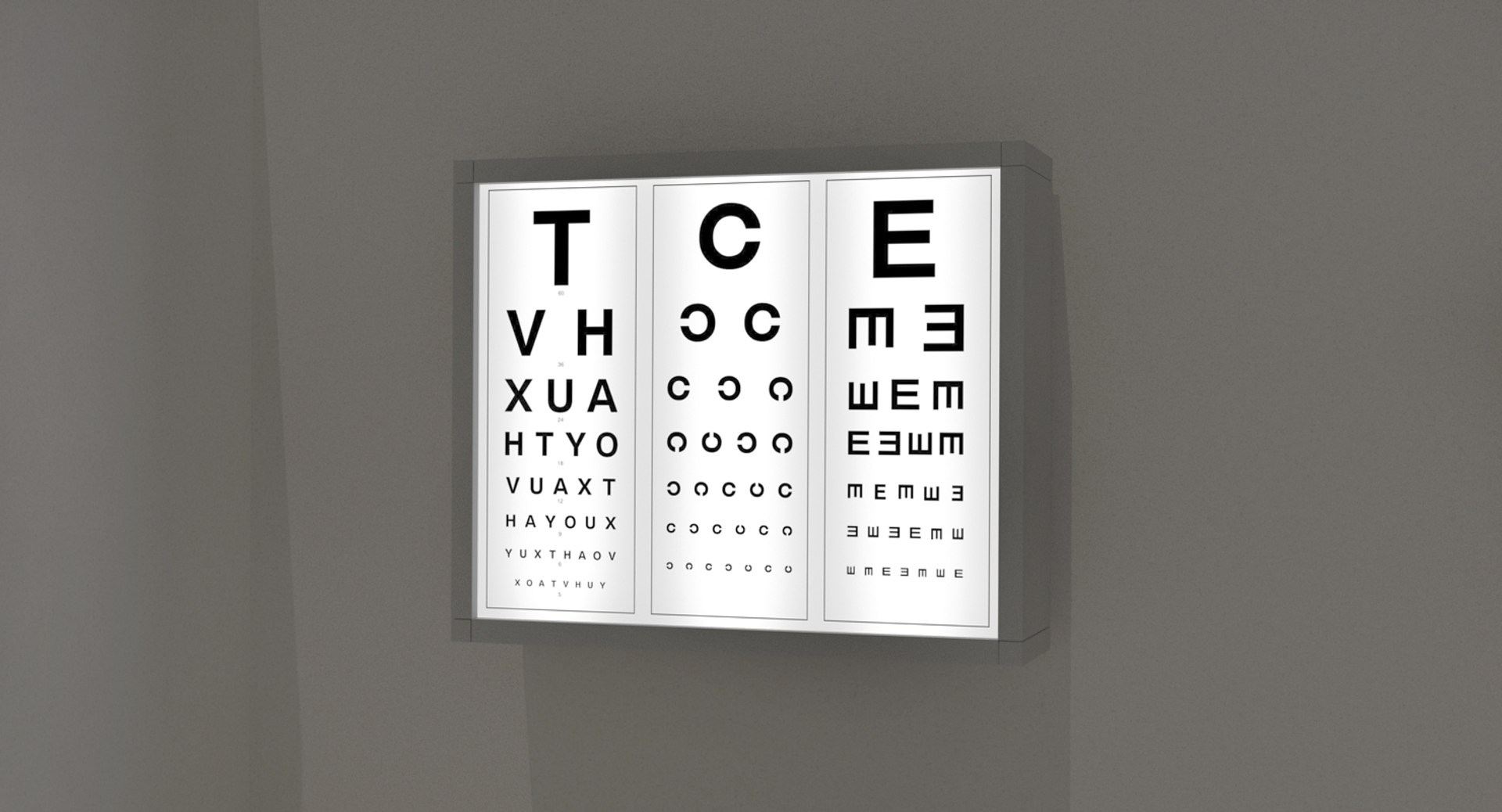 3D Optotype Medical Eye Chart - TurboSquid 1279822