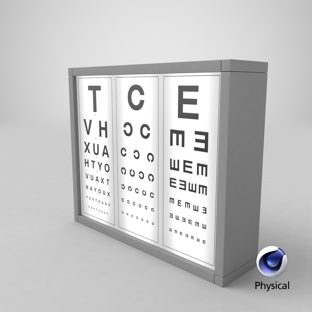 3D Optotype Medical Eye Chart - TurboSquid 1279822