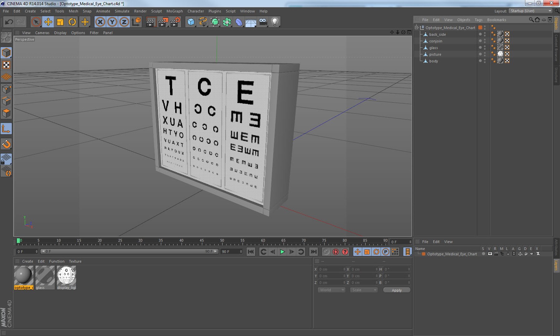 3D Optotype Medical Eye Chart - TurboSquid 1279822