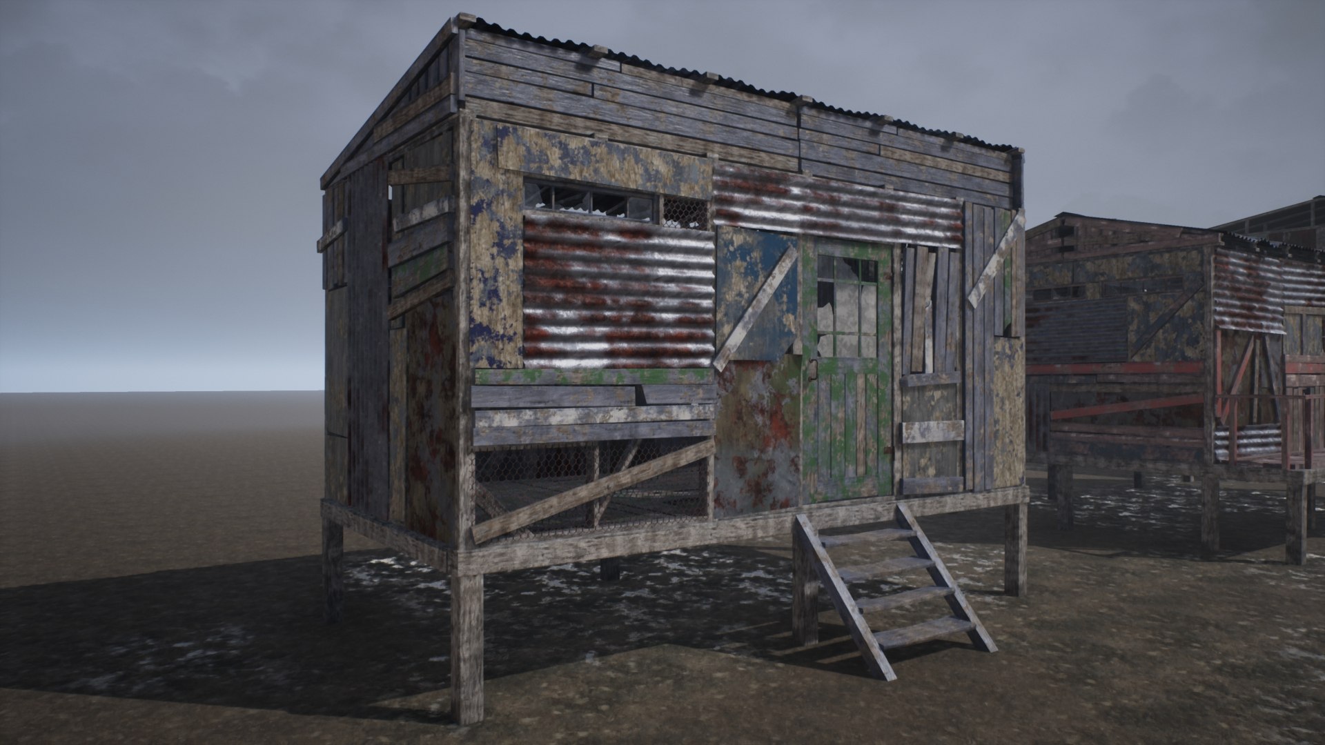 3D Model Pbr Modular Post-apocalyptic Buildings - TurboSquid 1383053