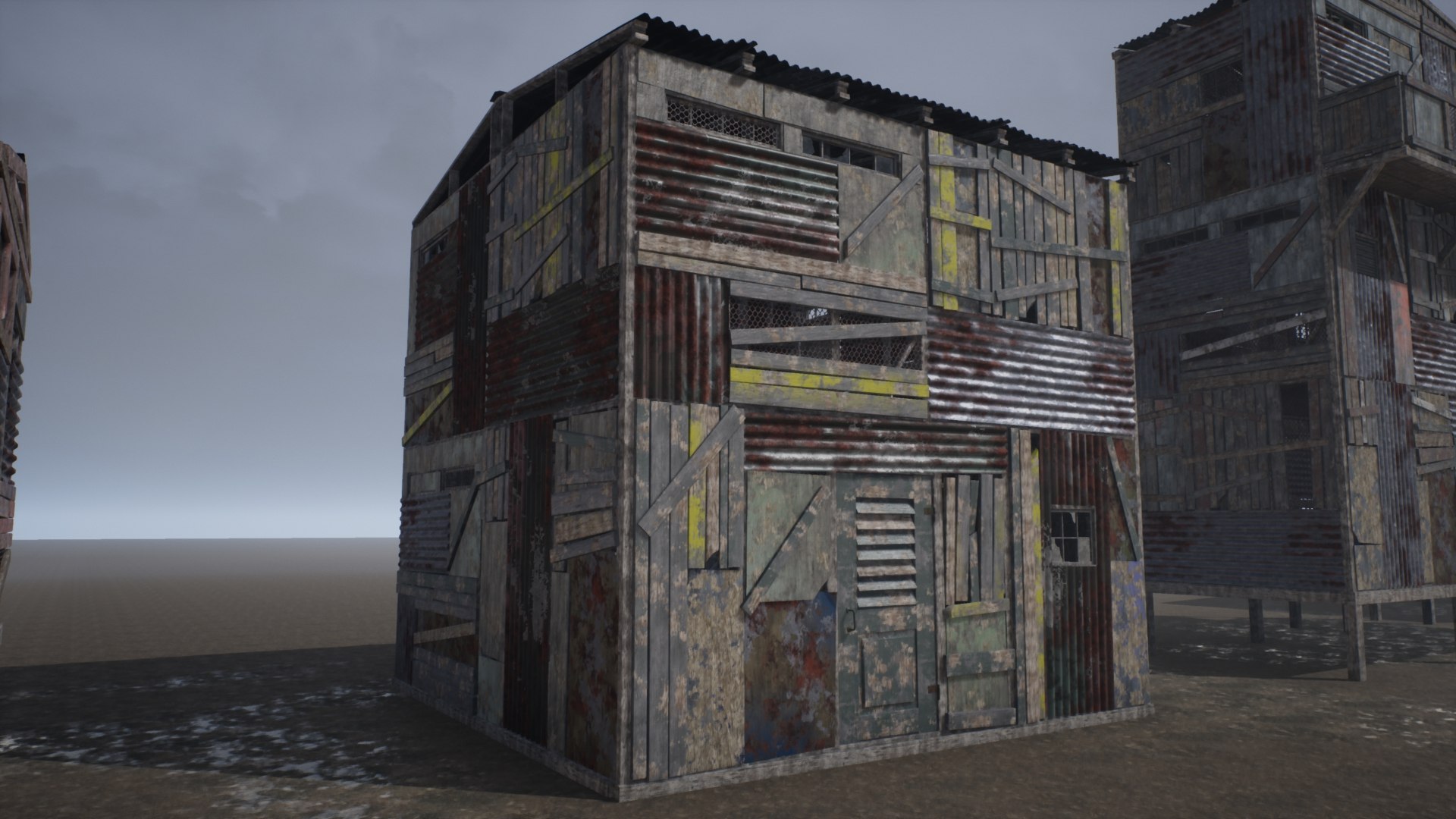 3D Model Pbr Modular Post-apocalyptic Buildings - TurboSquid 1383053