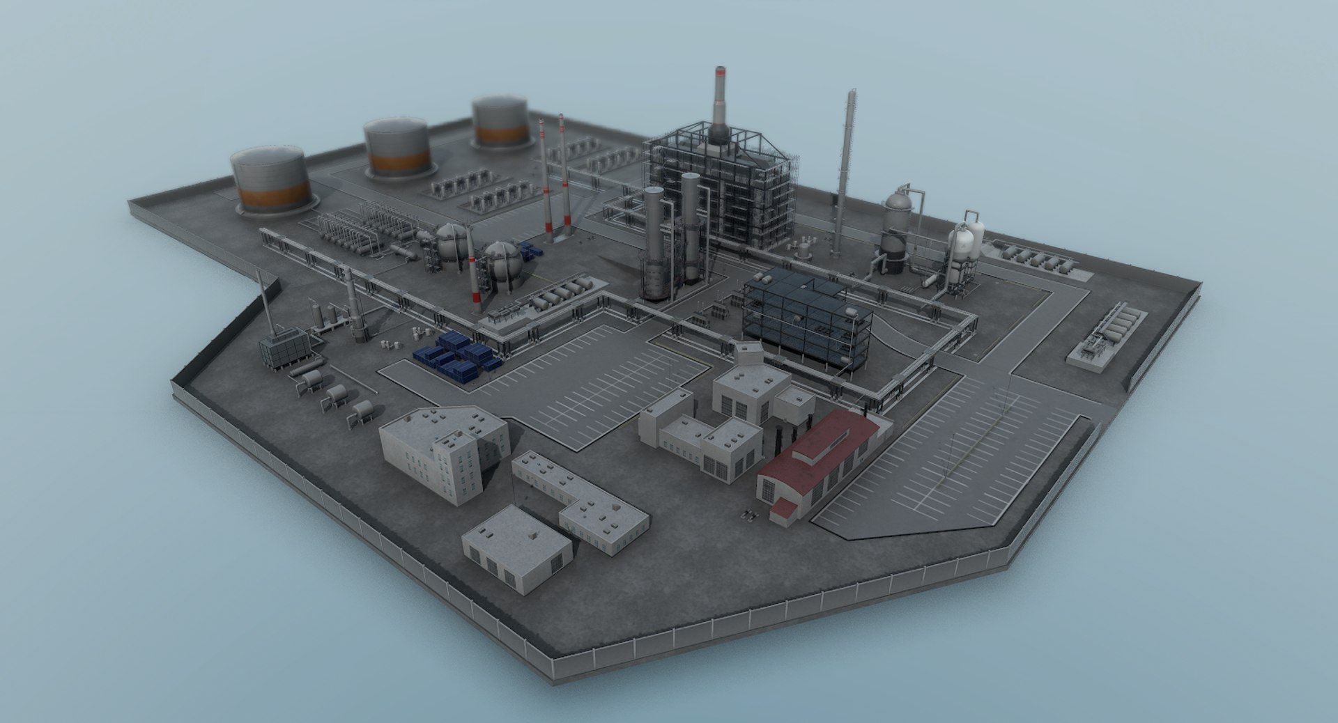 Oil Refinery Model - TurboSquid 1193799