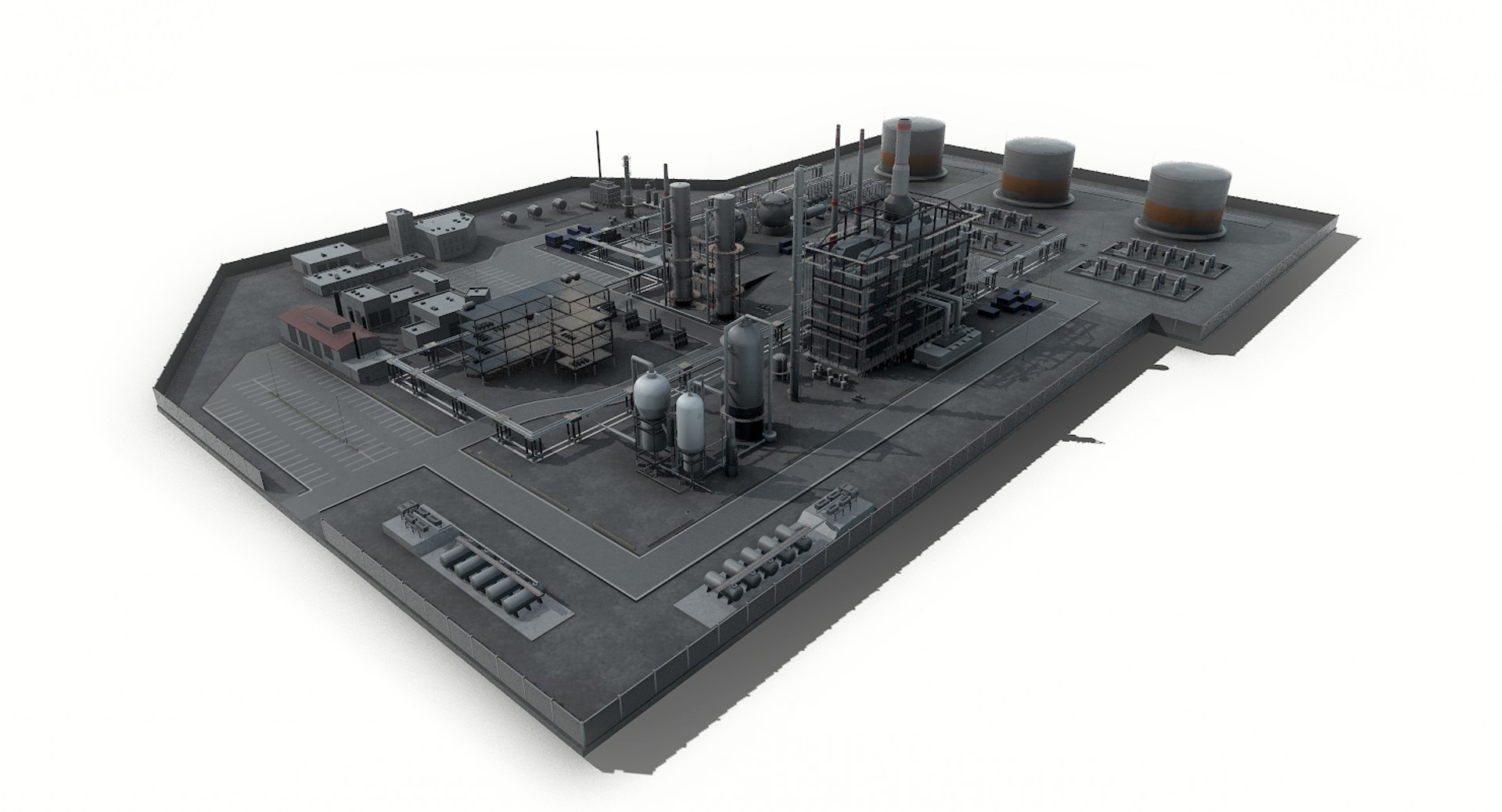 Oil Refinery Model - TurboSquid 1193799