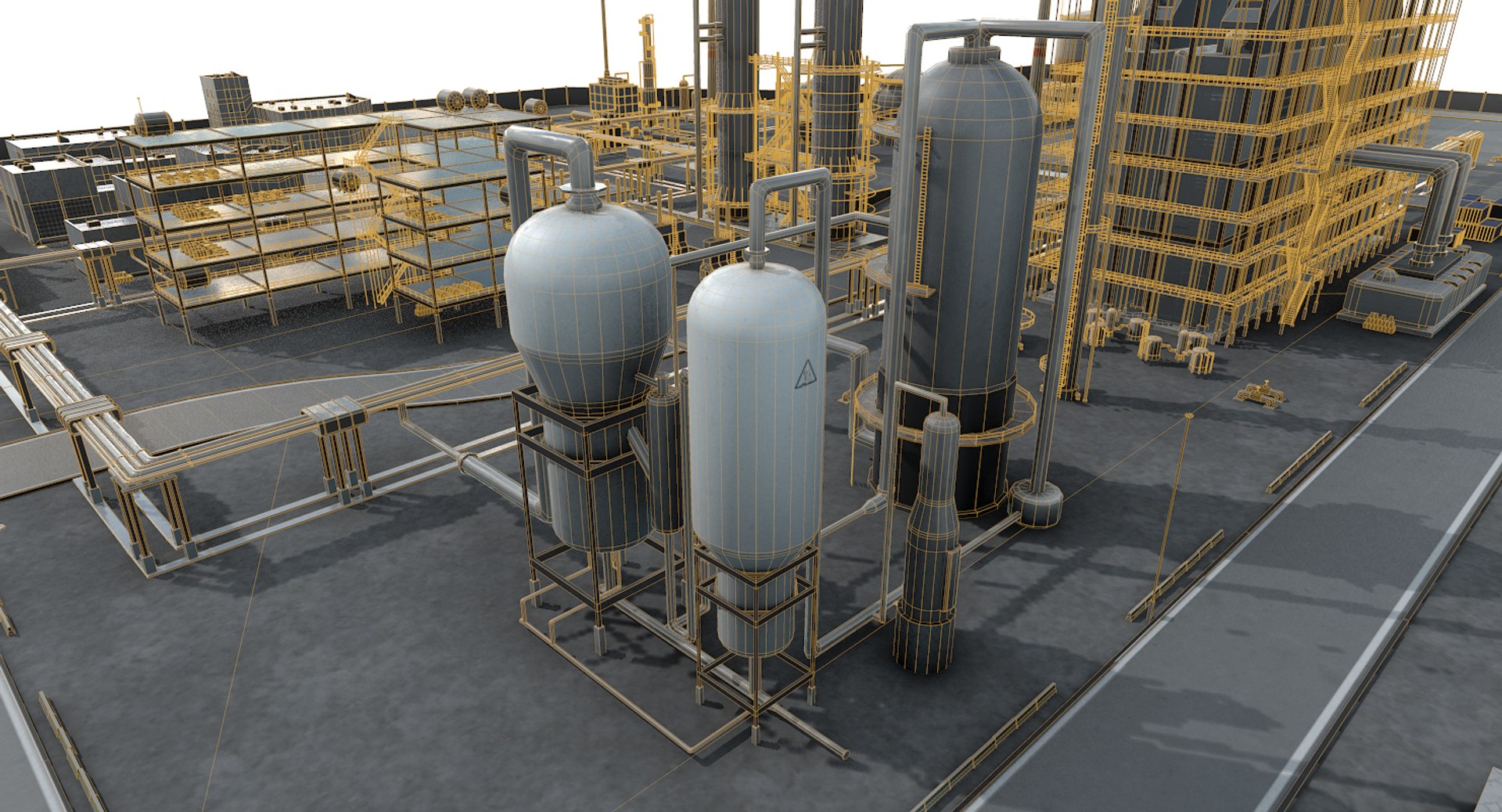 Oil Refinery Model - TurboSquid 1193799