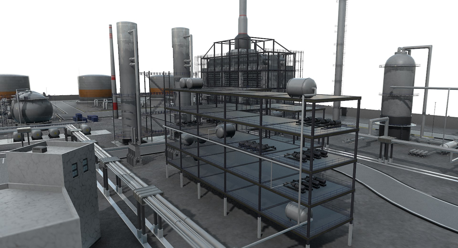 Oil Refinery Model - TurboSquid 1193799