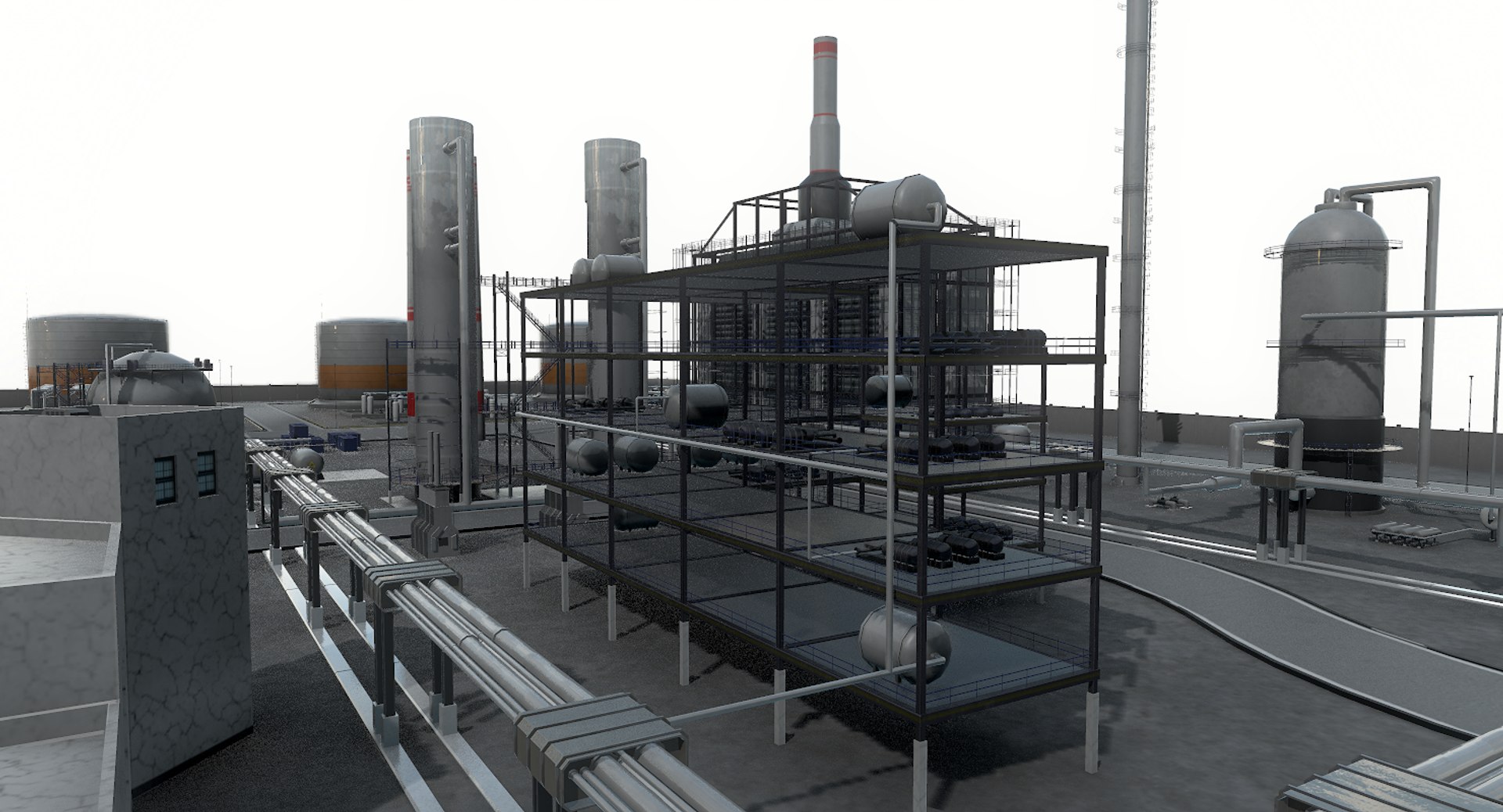 Oil Refinery Model - TurboSquid 1193799