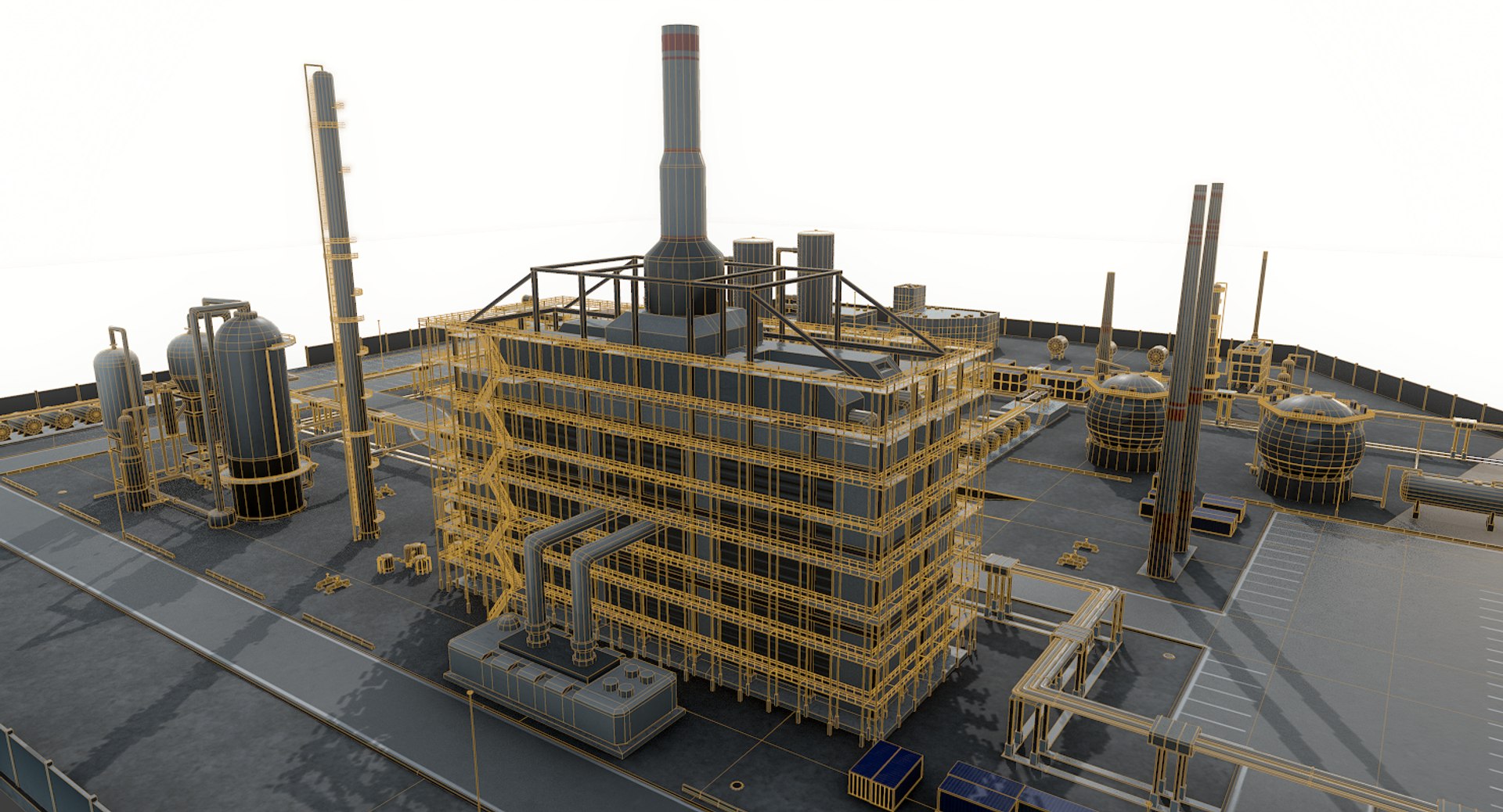 Oil Refinery Model - TurboSquid 1193799