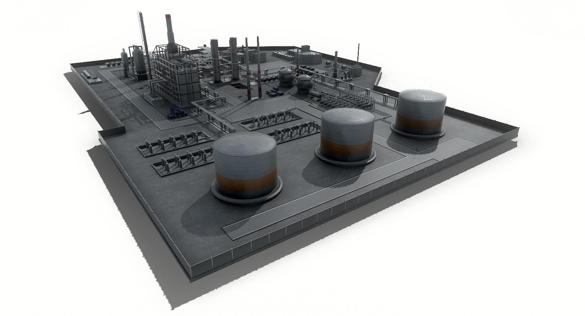Oil Refinery Model - TurboSquid 1193799