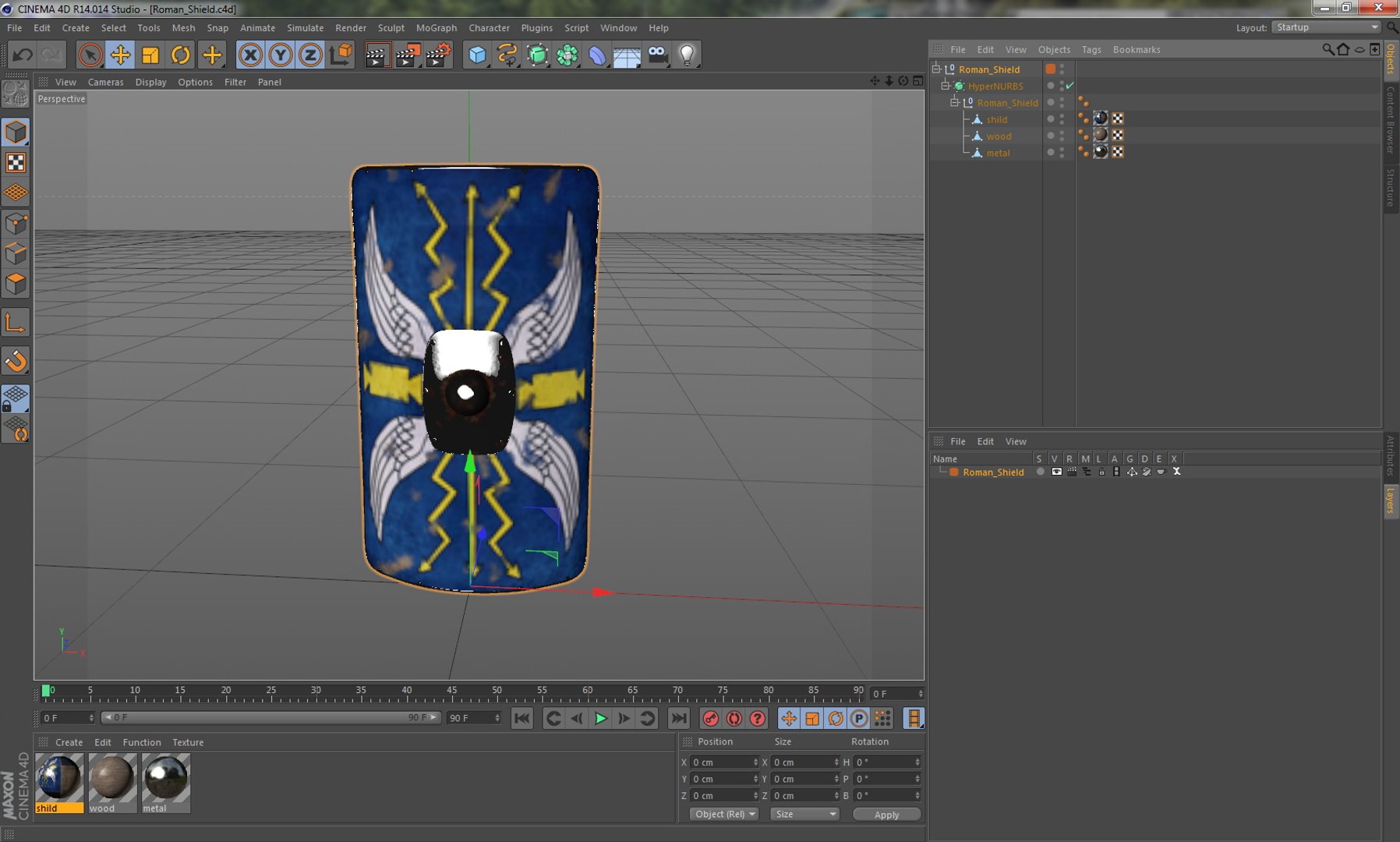 3d Model Roman Shield