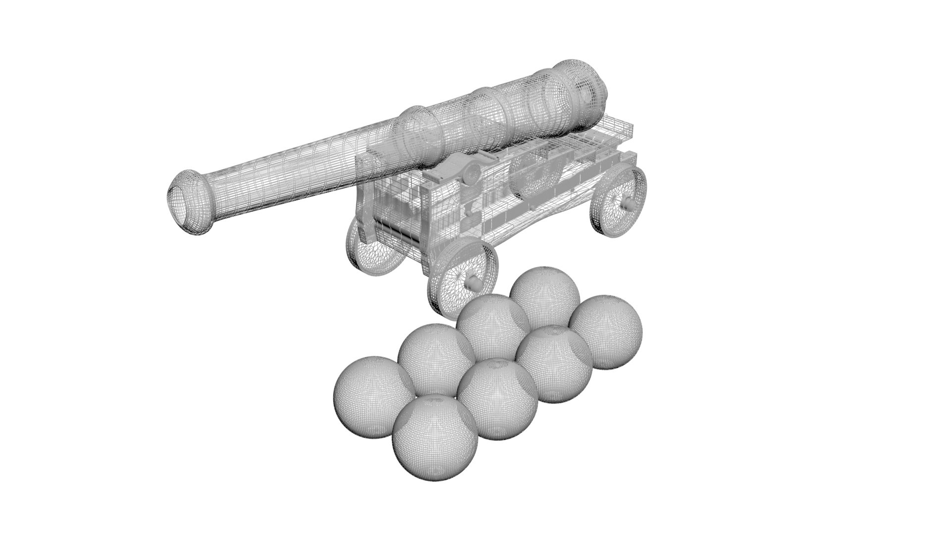 3D Cannon With Cannonball - TurboSquid 1877509