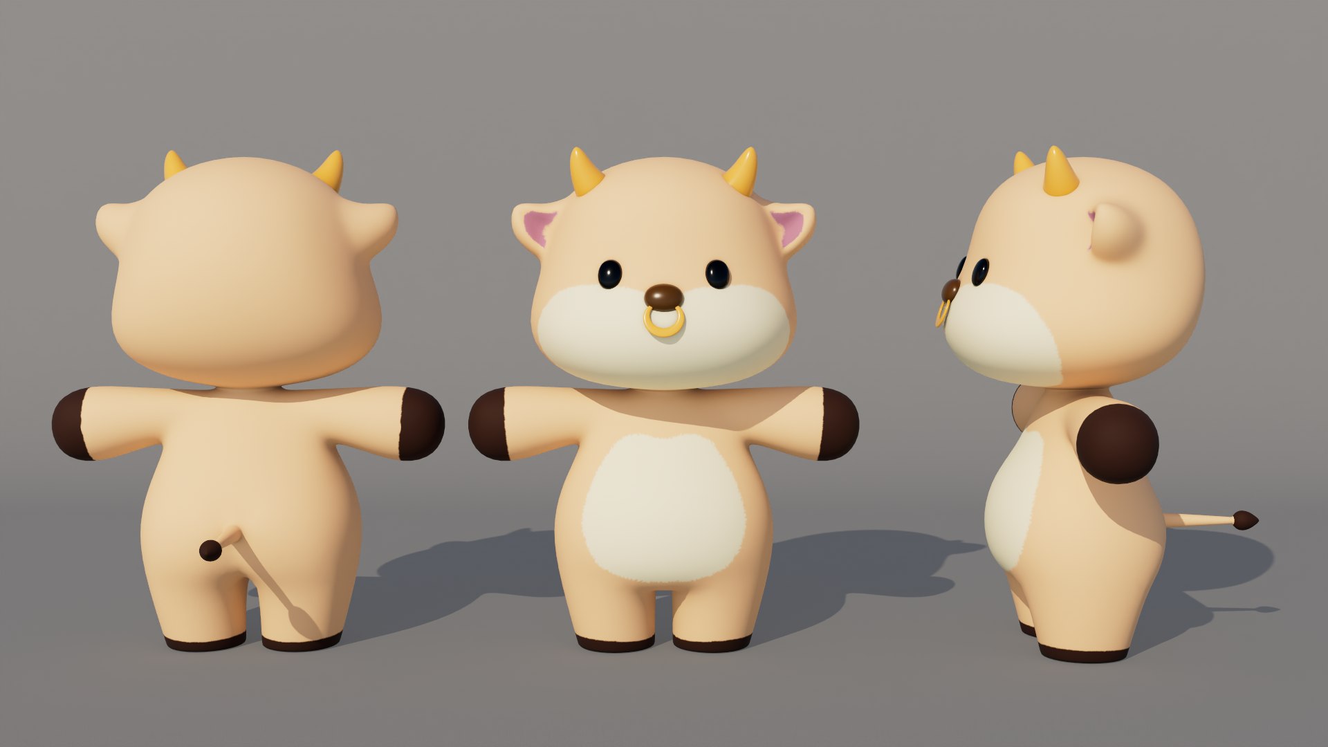 3D Rigged Cartoon Cow - TurboSquid 2175197
