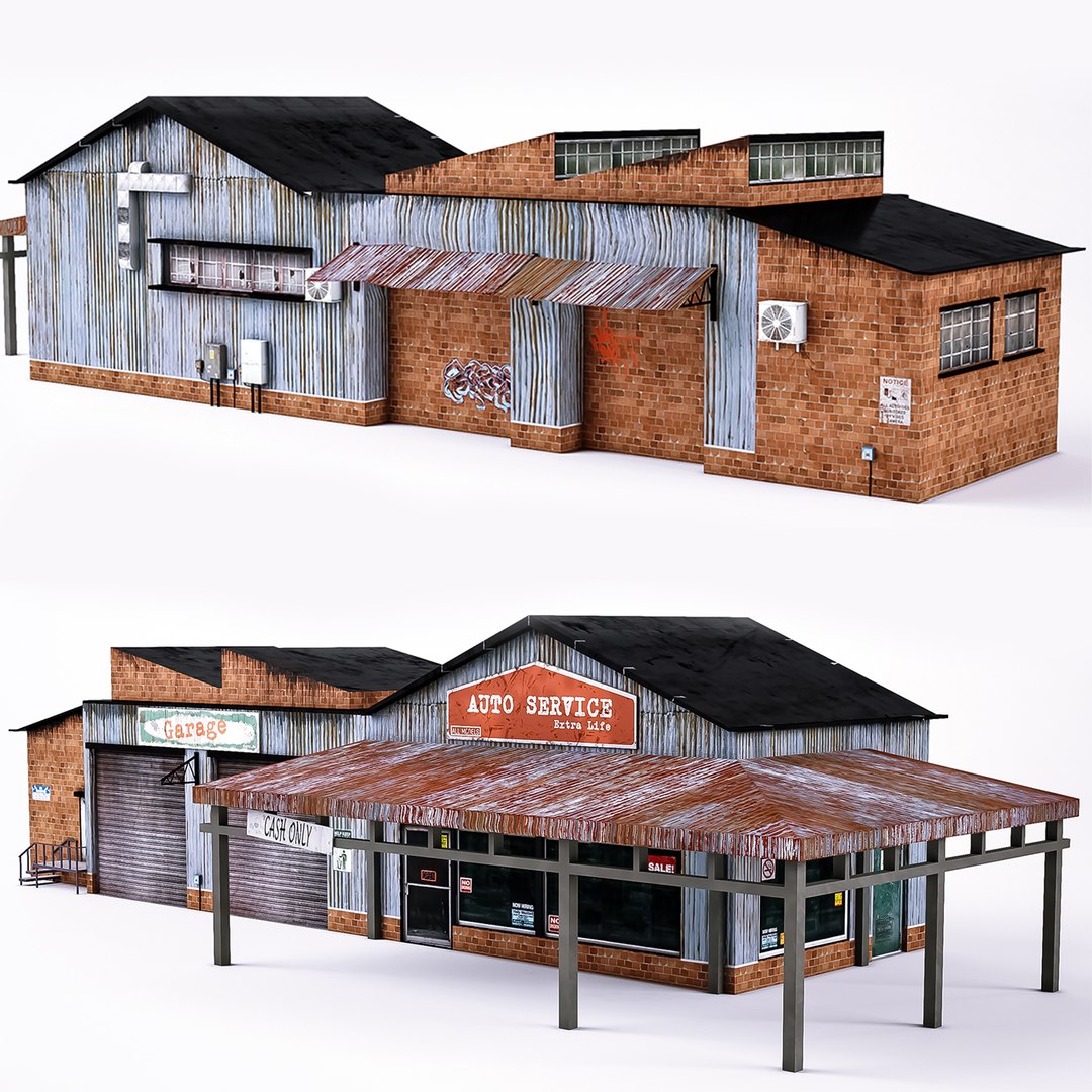 3D Suburban Auto Service Model - TurboSquid 1589993