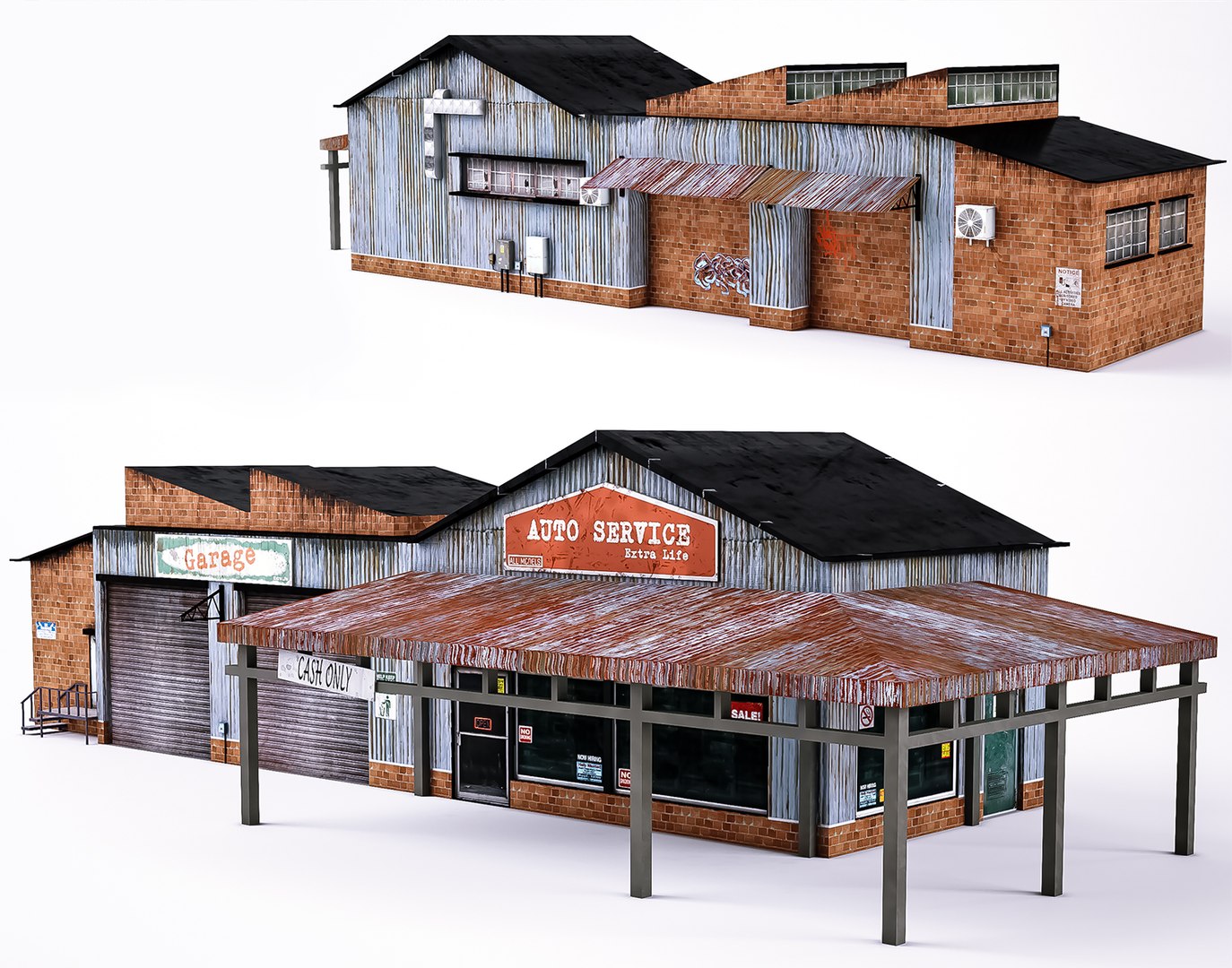 3D Suburban Auto Service Model - TurboSquid 1589993