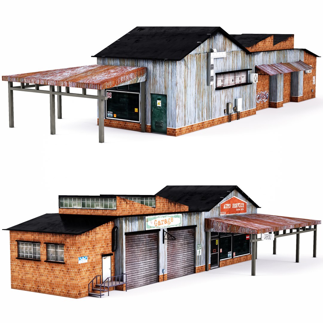 3D Suburban Auto Service Model - TurboSquid 1589993