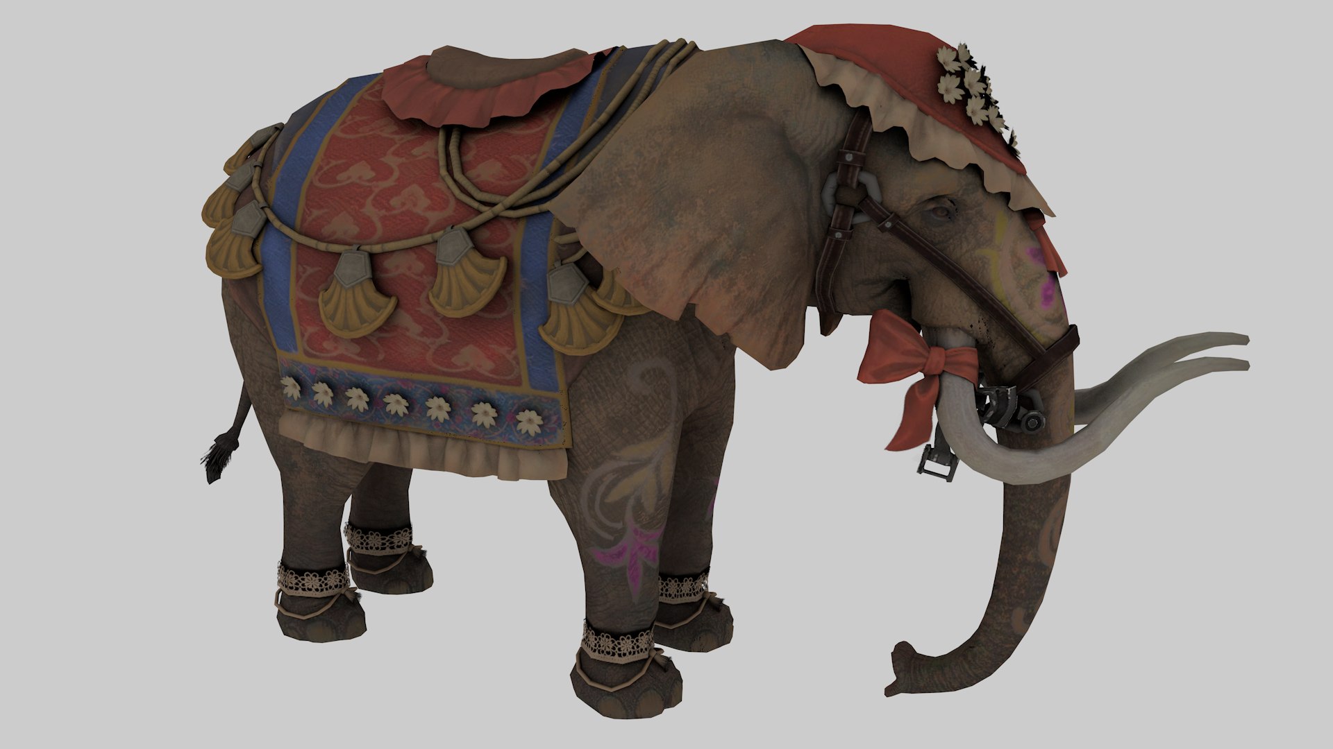 3D Model Ancient War Elephant 3D Model Realistic Fantasy Creature With ...