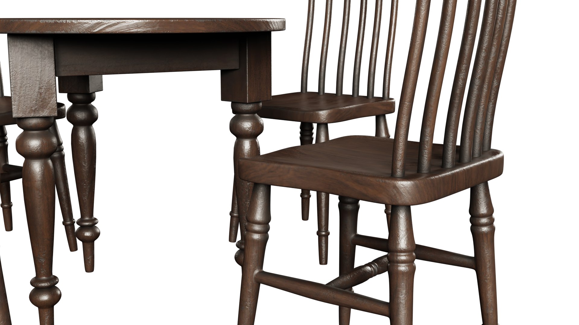 3D Traditional Wooden Table Model - TurboSquid 1637608