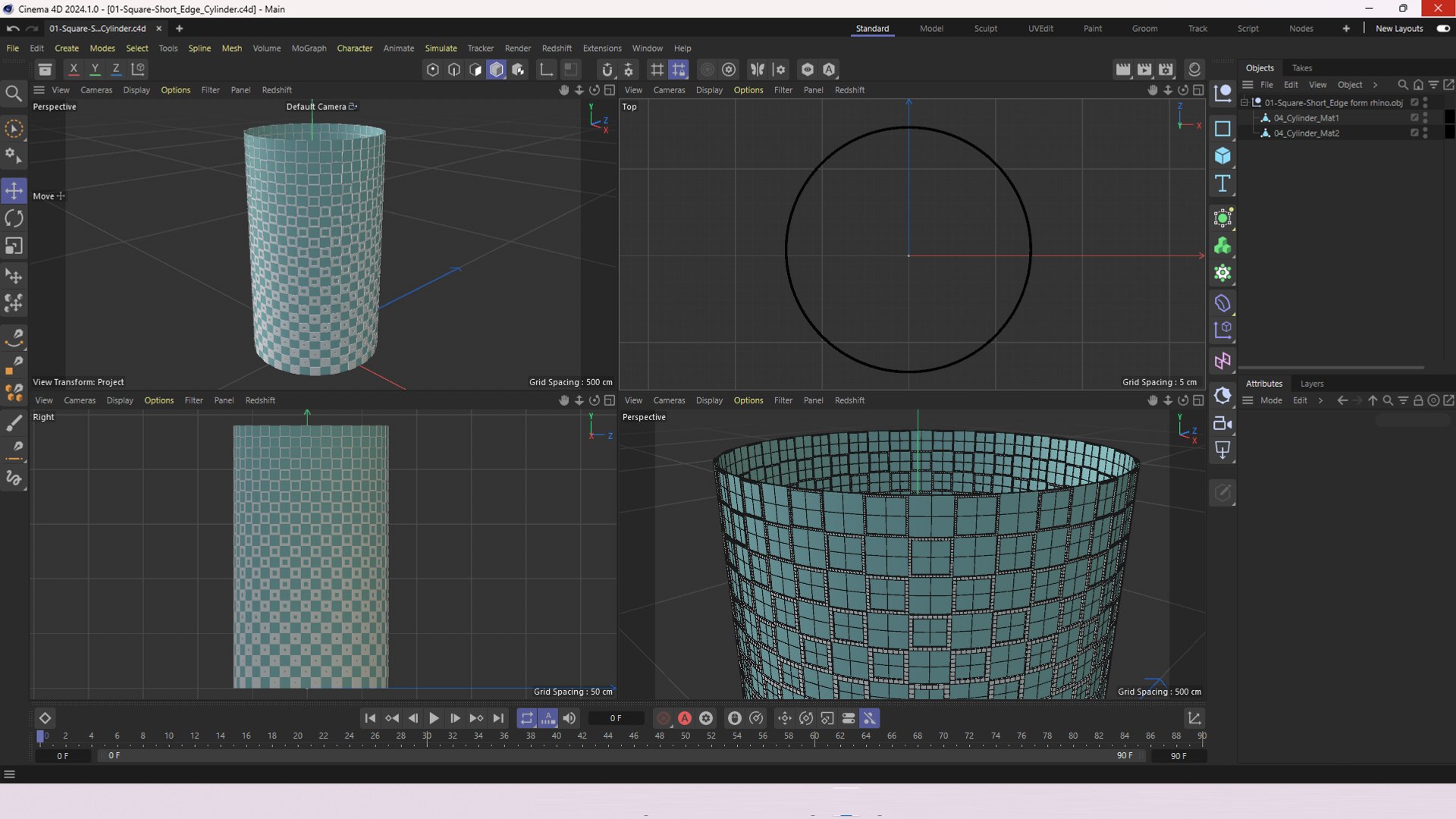 Parametric Square Pattern Cylinder Model - TurboSquid 2345200