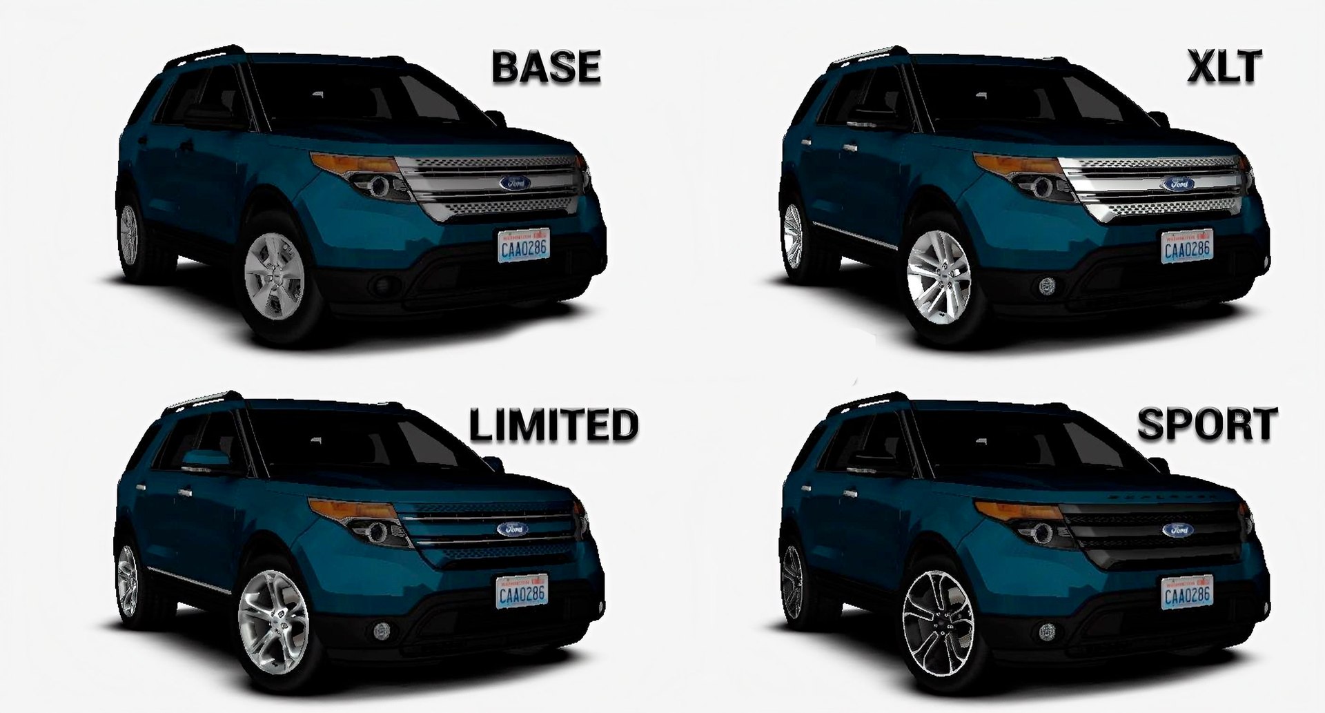 3D Model Ford Explorer 2014 Mk V Full Range With Simple Interior ...