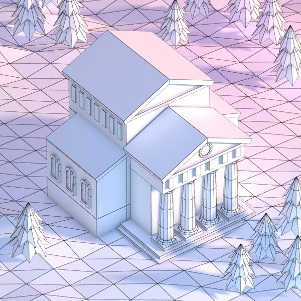 3d model classical building