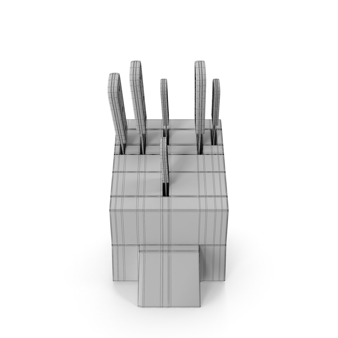Kitchen Knife Holder with Knives 3D model - TurboSquid 2099491