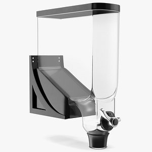 Dispenser Five Containers Sealed For Dry Food Storage Wooden Base 3D ...