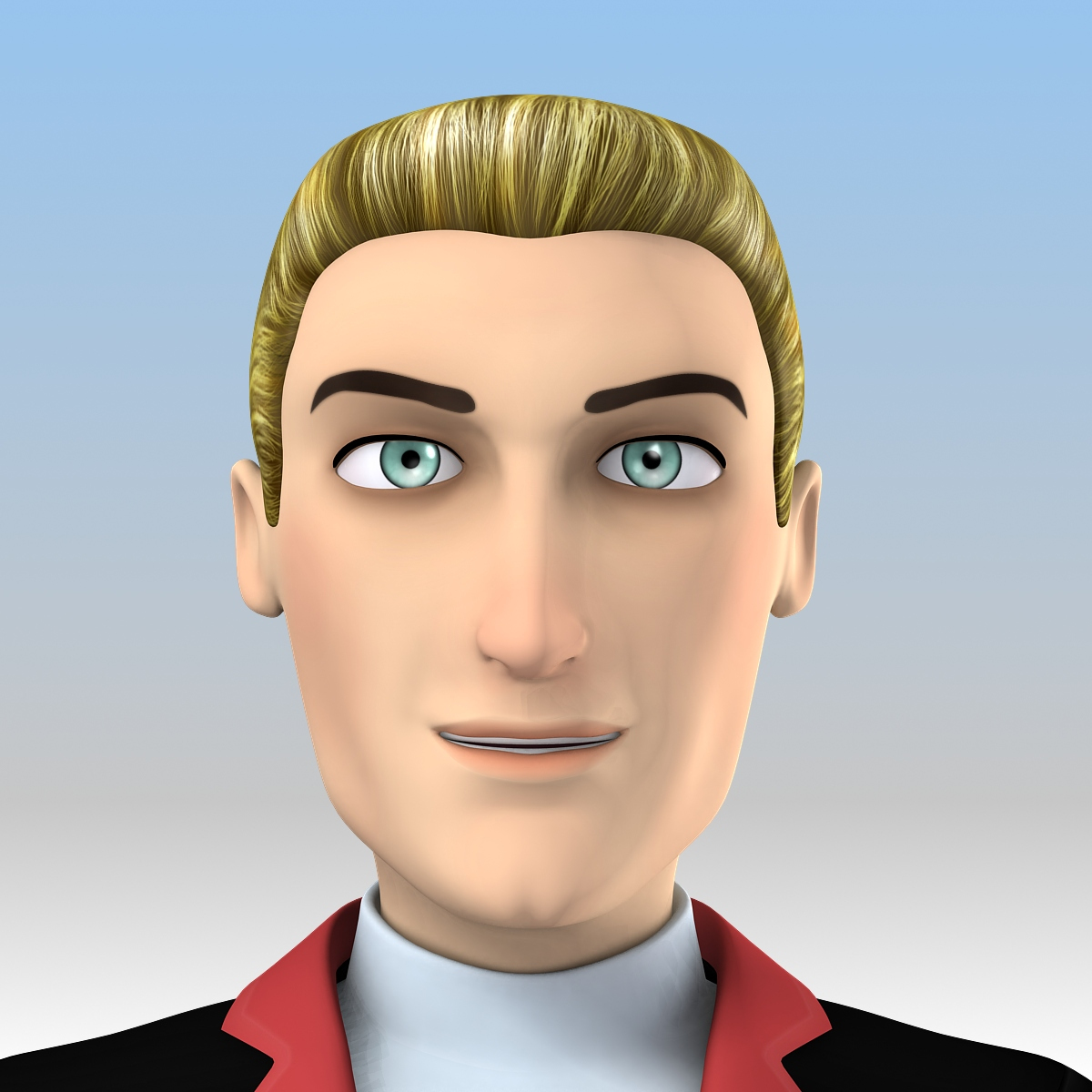 rigged cartoon man character 3d max
