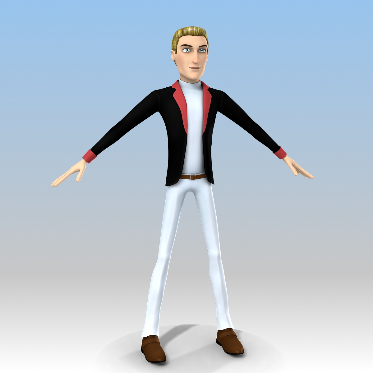 rigged cartoon man character 3d max