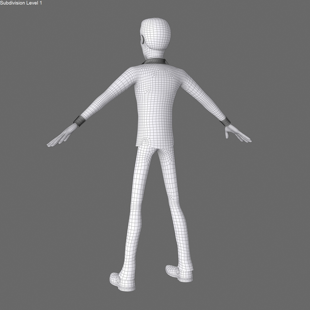 rigged cartoon man character 3d max