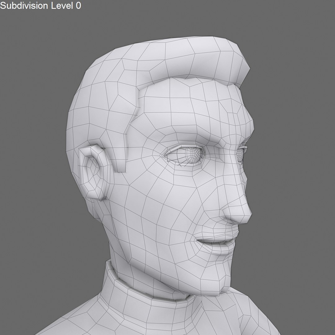 rigged cartoon man character 3d max