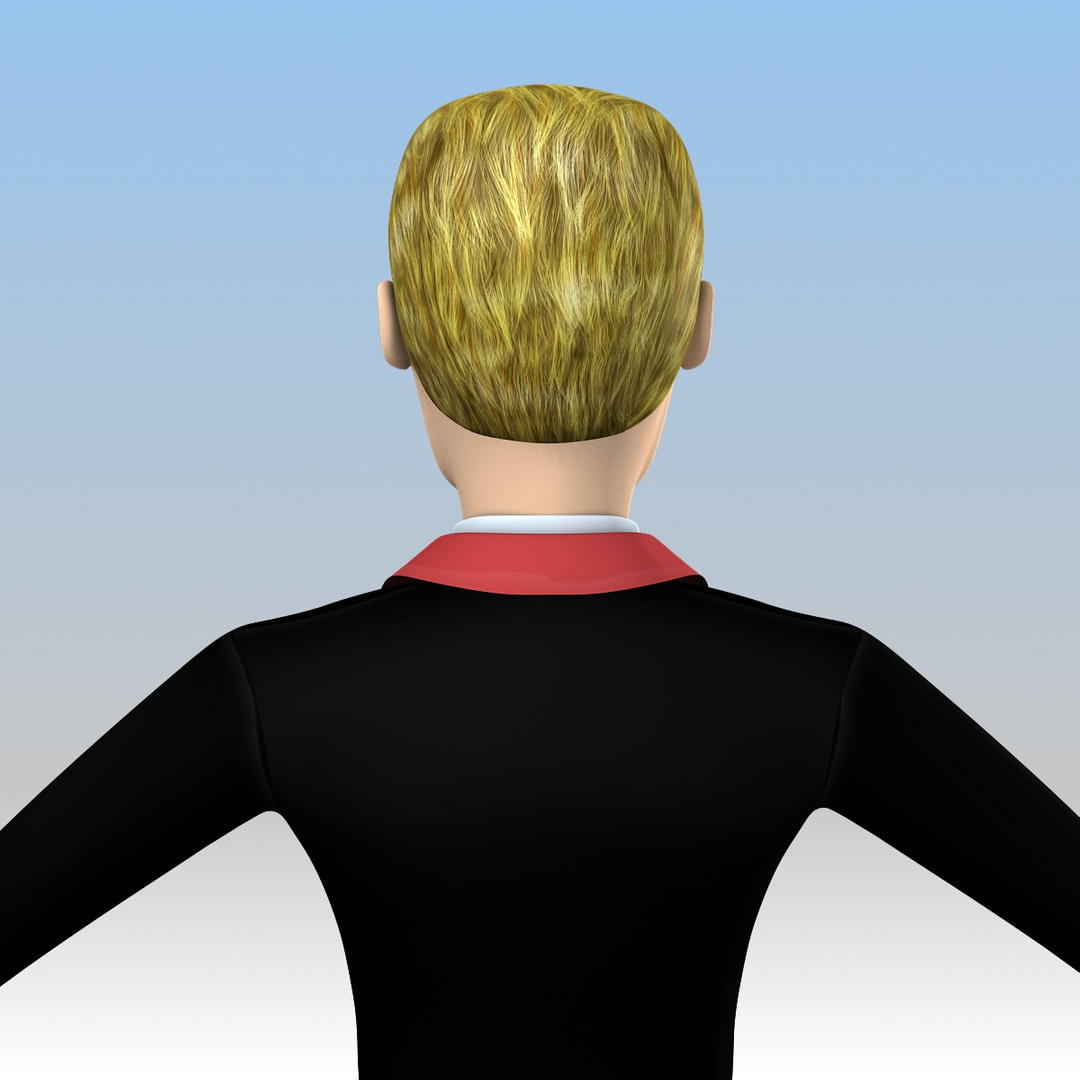 rigged cartoon man character 3d max