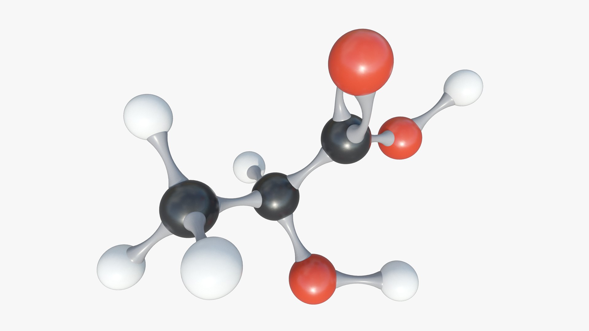 Lactic Acid Molecule With PBR 4K 8K 3D - TurboSquid 1944323