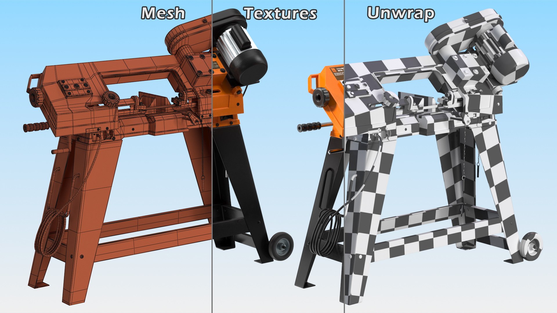 3D WEN 3970T Metal Cutting Band Saw With Stand Rigged - TurboSquid 1715334