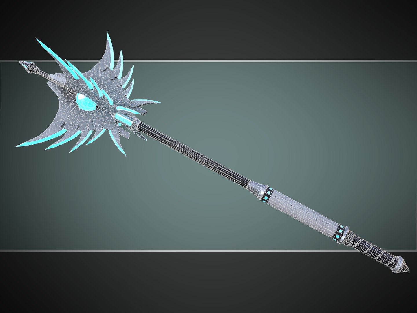 3D model glowing sci-fi mace pbr - TurboSquid 1169738