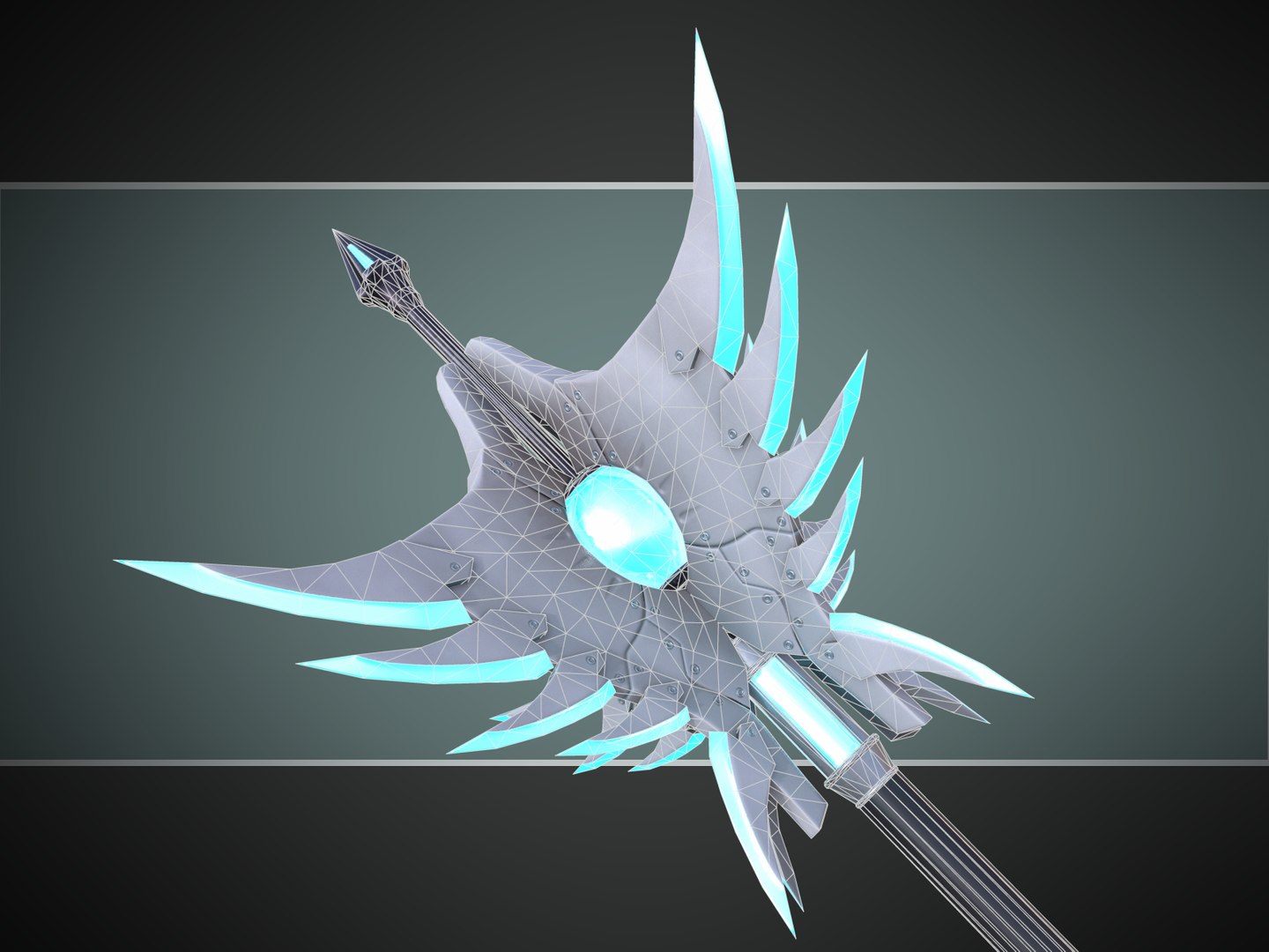 3D model glowing sci-fi mace pbr - TurboSquid 1169738