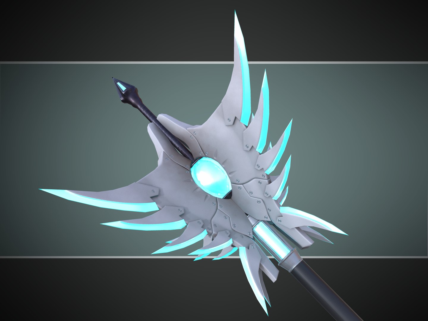 3D model glowing sci-fi mace pbr - TurboSquid 1169738