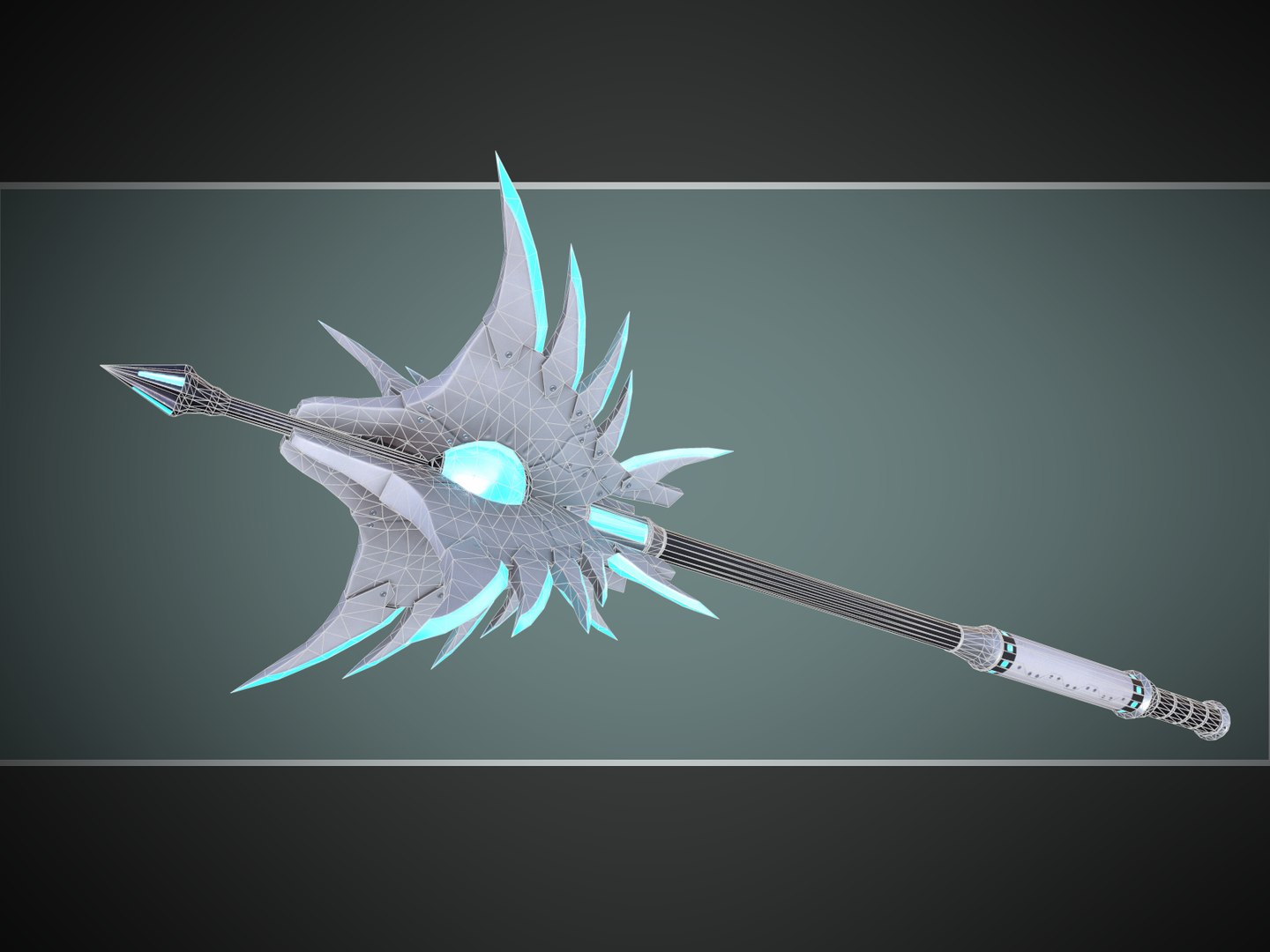 3D model glowing sci-fi mace pbr - TurboSquid 1169738