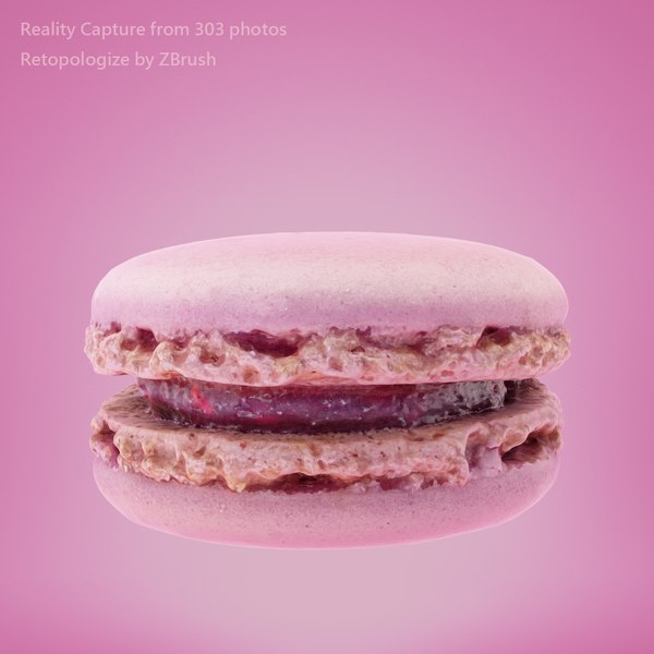 3d model rose macarons scan