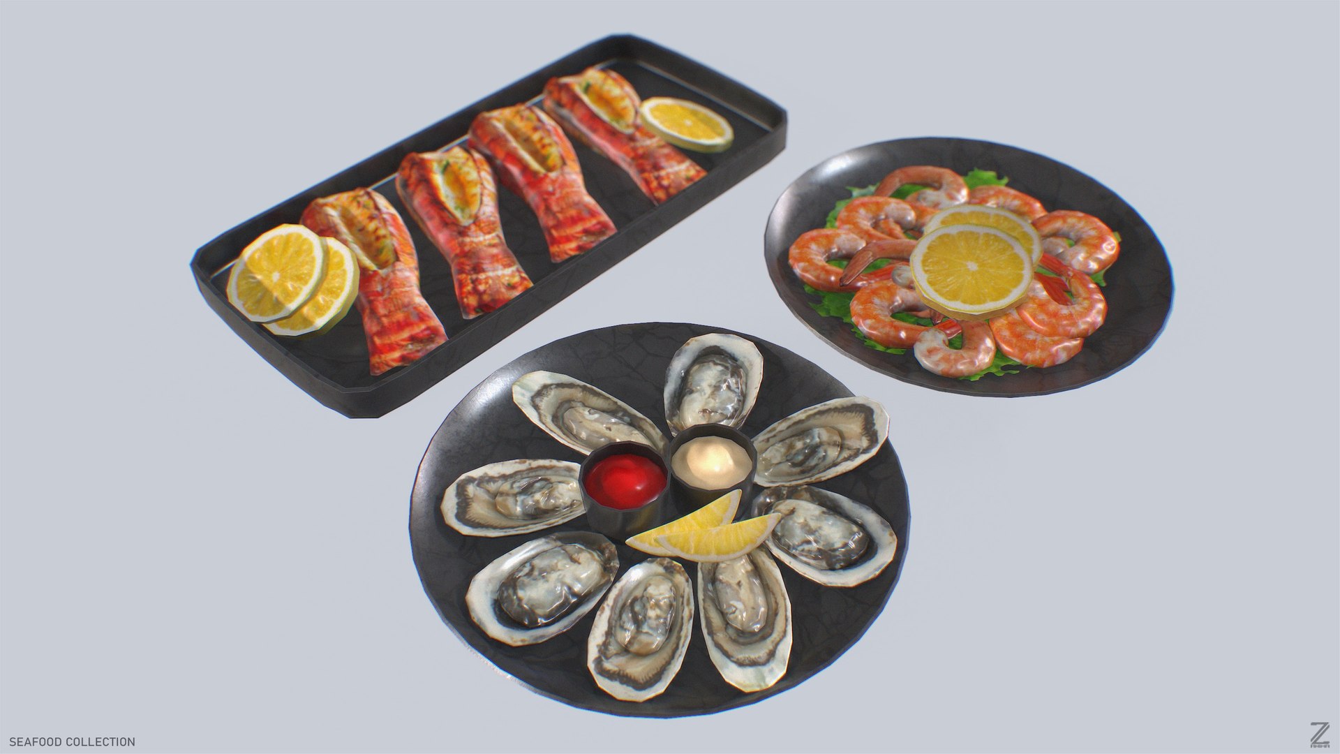 3D Seafood Collection Model - TurboSquid 2396418