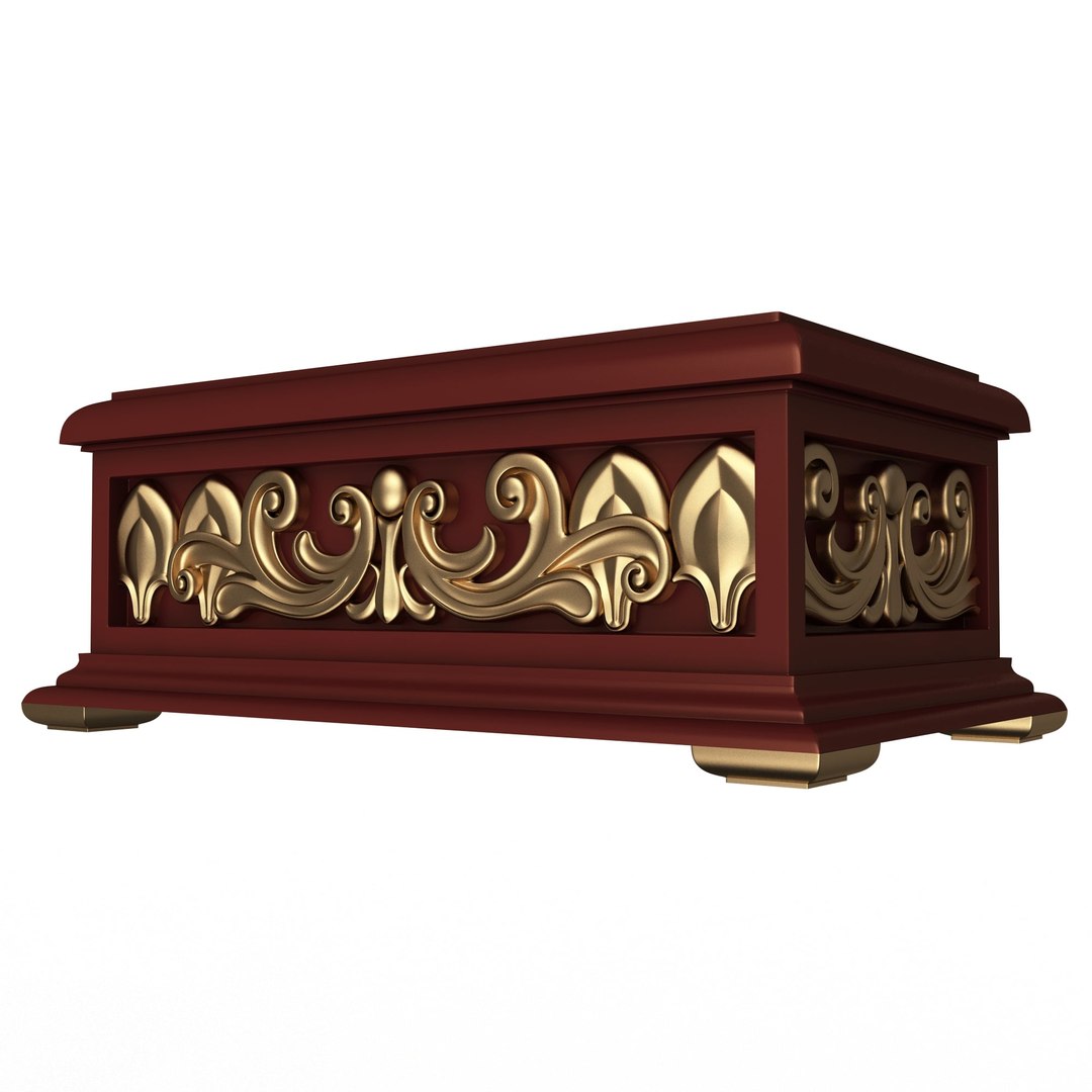 Casket Carved 04 Red 3D Model - TurboSquid 2207760