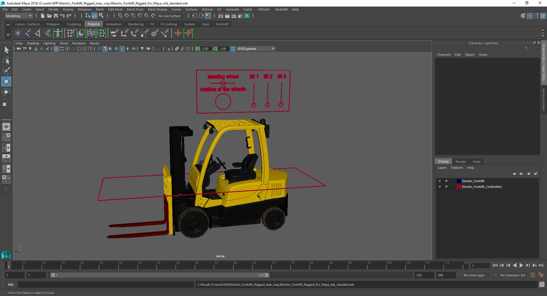 Electric Forklift Rigged For Maya 3D Model - TurboSquid 2092588