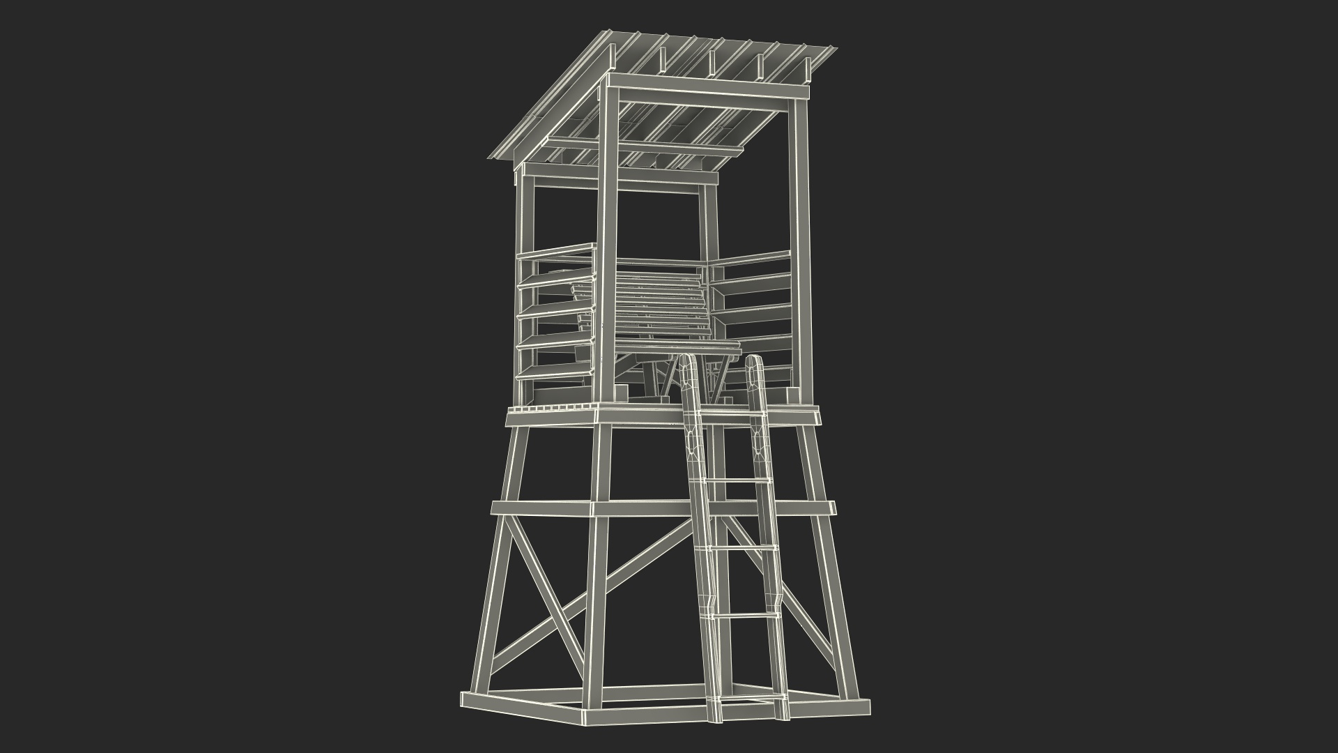 3D Old Wooden Lifeguard Station White Model - TurboSquid 2137532