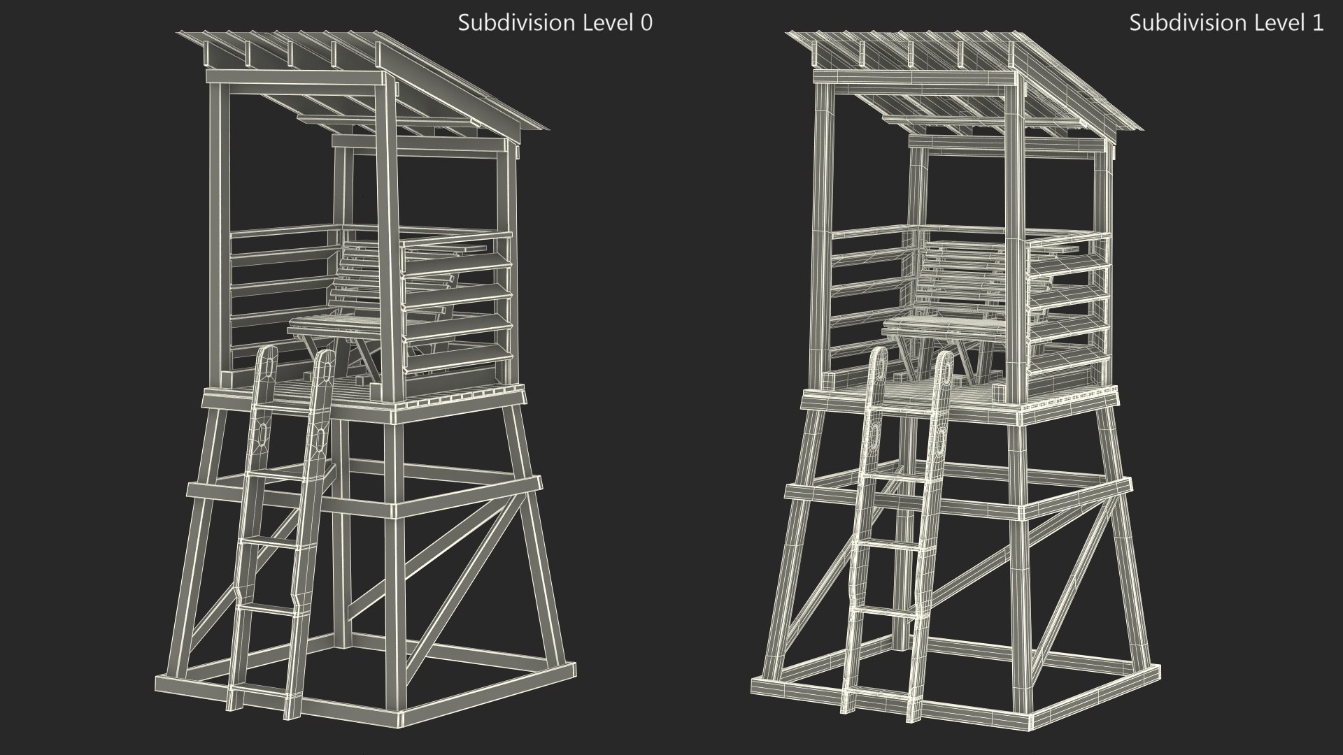 3D Old Wooden Lifeguard Station White Model - TurboSquid 2137532