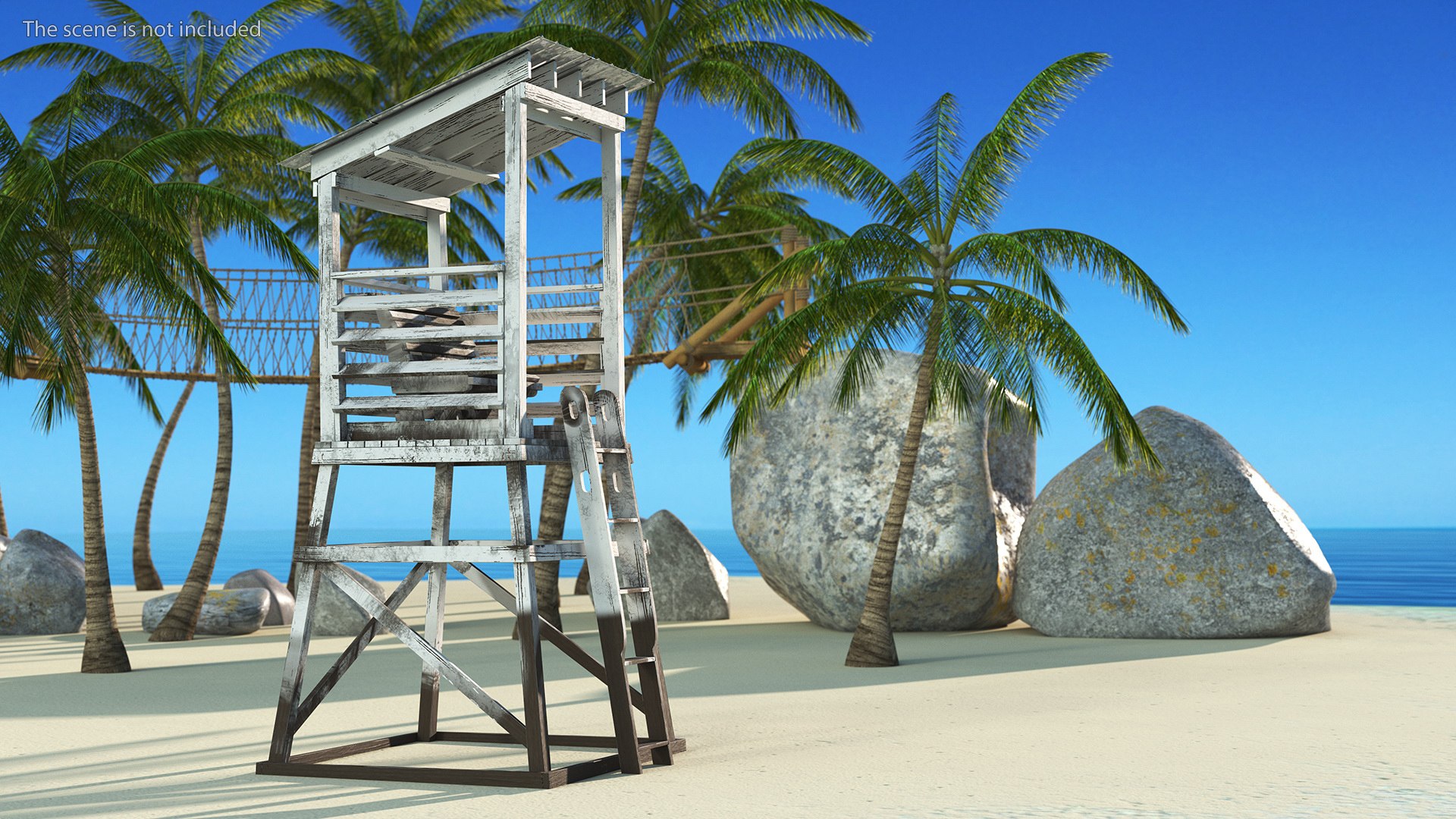 3D Old Wooden Lifeguard Station White Model - TurboSquid 2137532